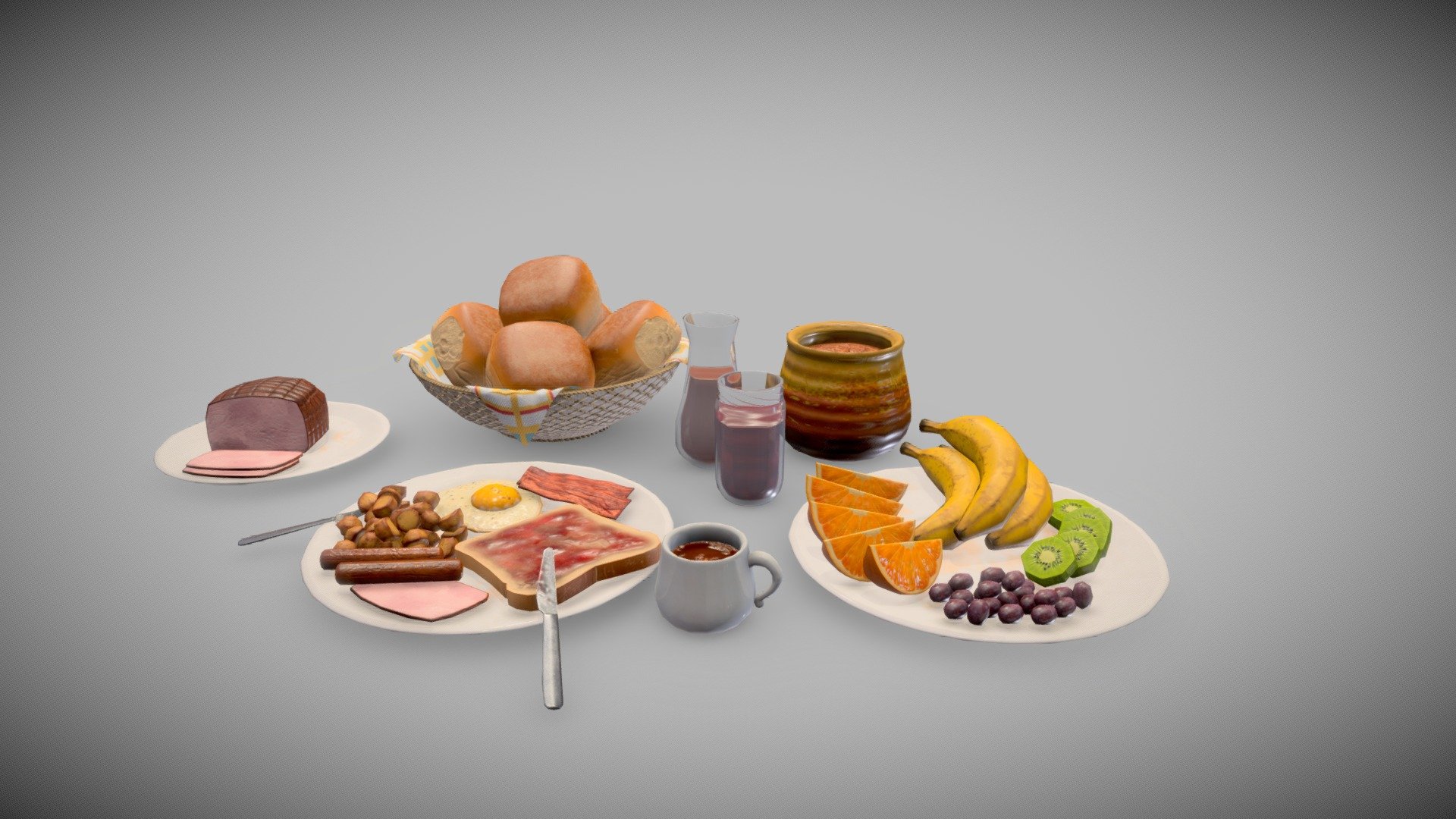 breakfast - 3D model by EmyDeslo [46f29a8] - Sketchfab