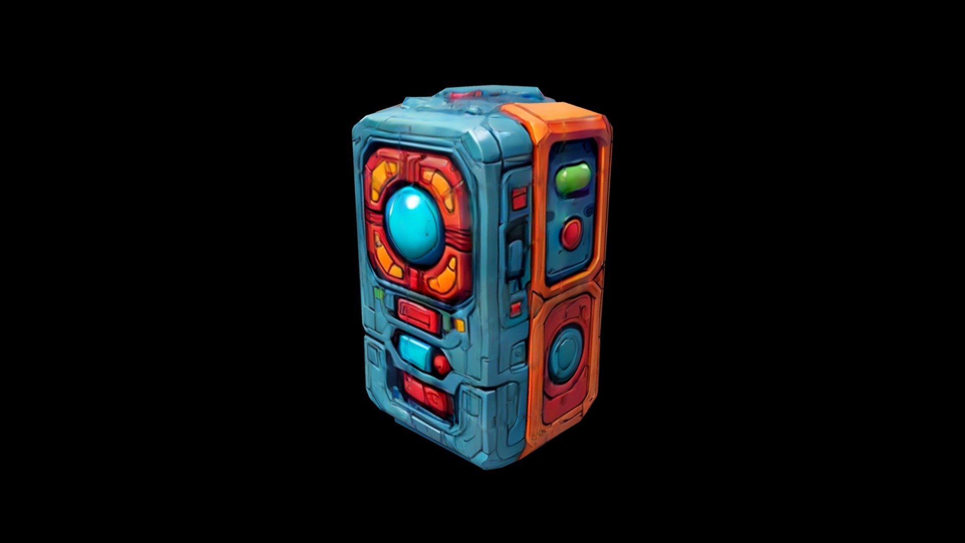 The image displays a vibrant, square-shaped robo - Download Free 3D ...