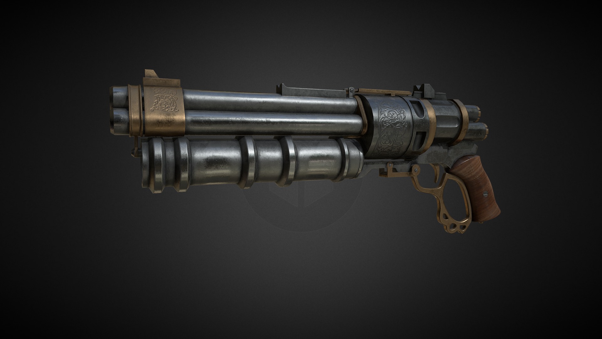 Steam Punk Pistol - 3D model by Jkozz [46f8eaa] - Sketchfab