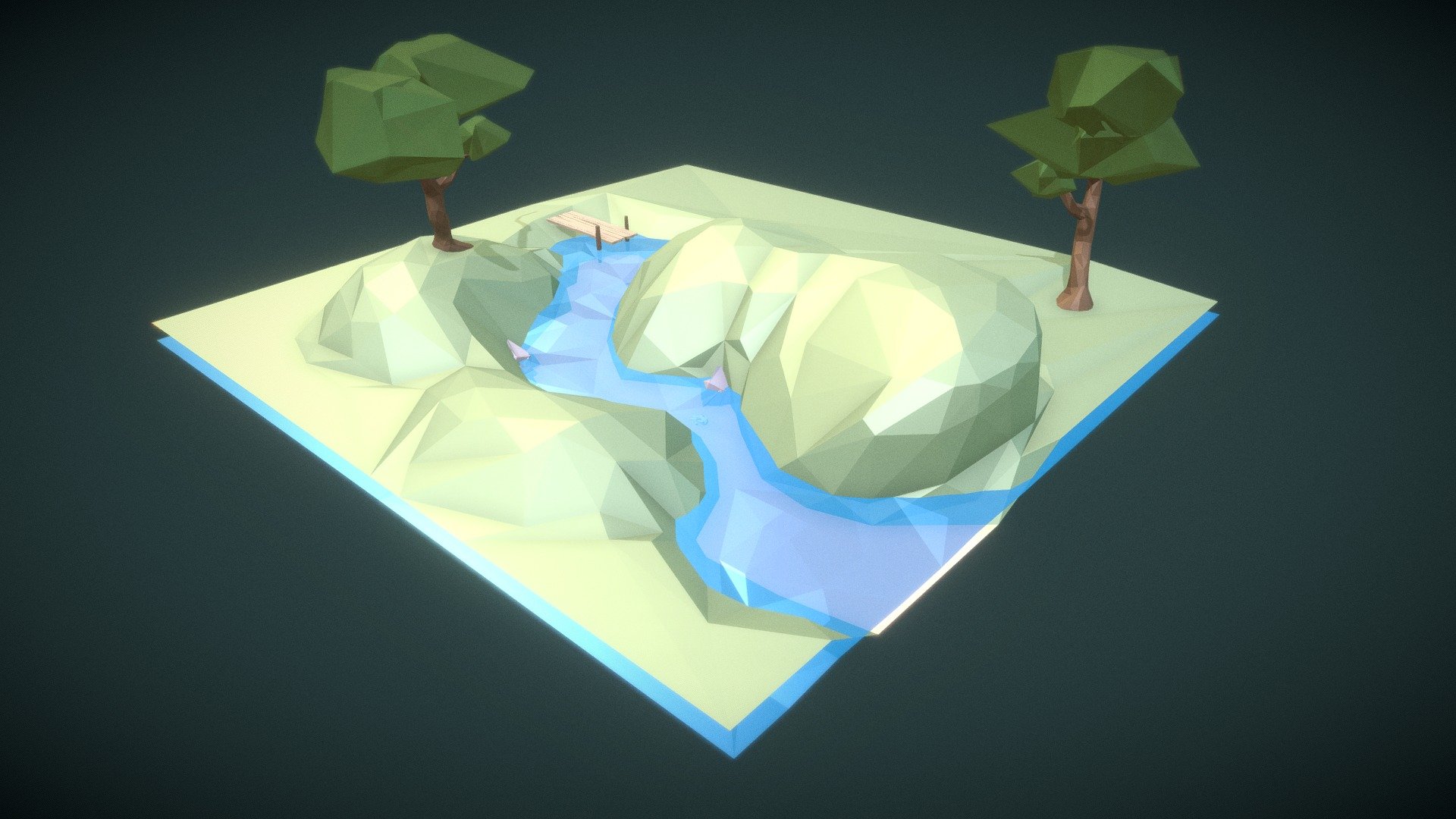 low poly river - Download Free 3D model by InsertSona [4709d40] - Sketchfab