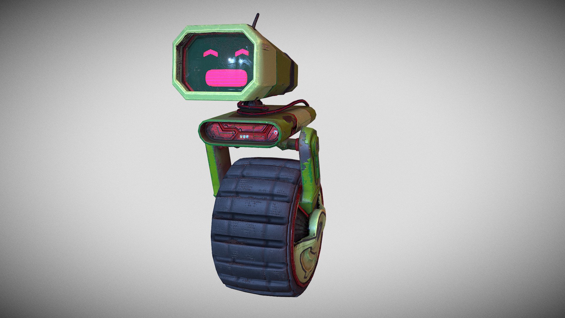 Wheeler - The Green Rover Bot - Buy Royalty Free 3D model by ...
