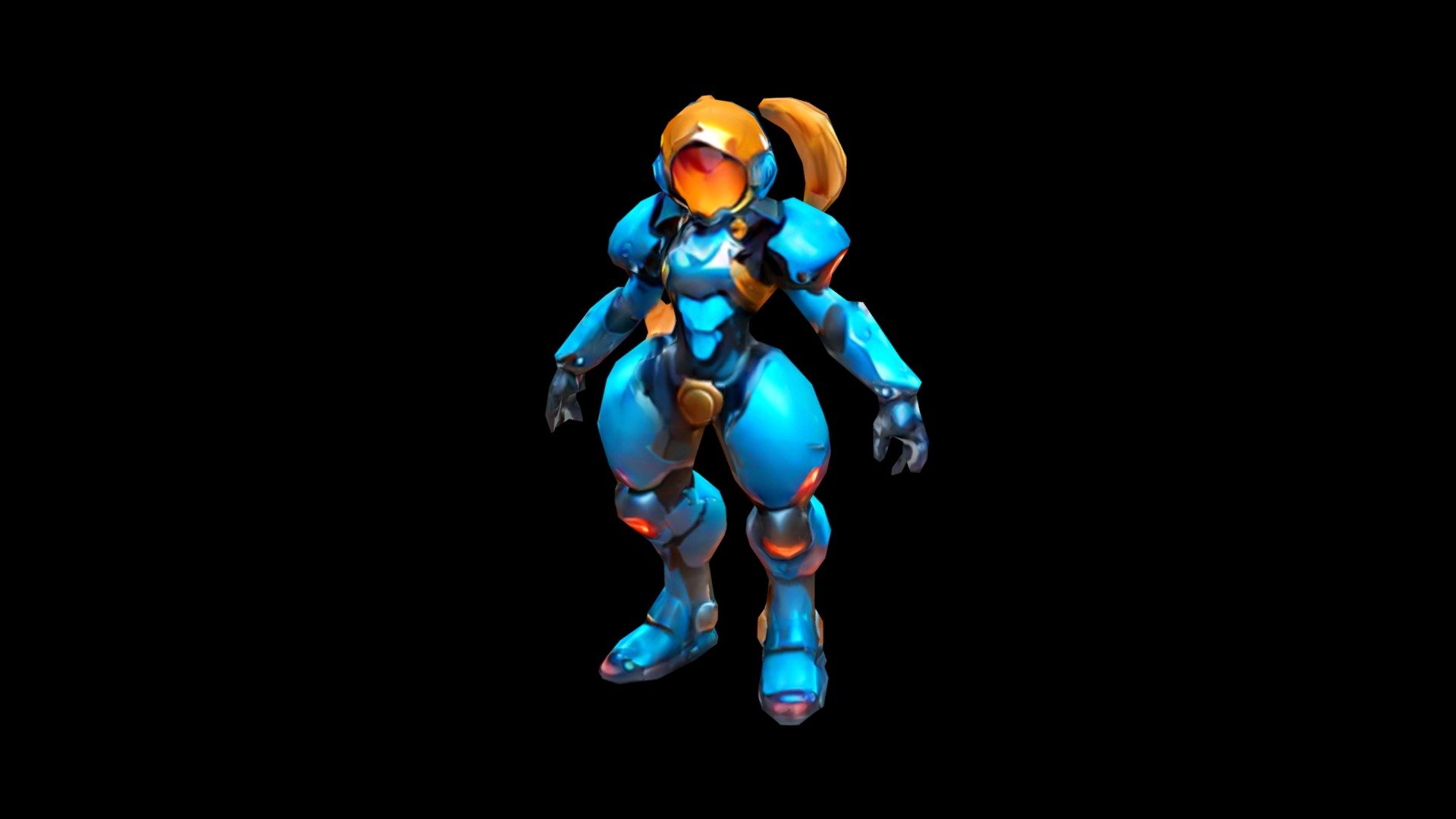 a digital painting of a robot girl dressed in bl - Download Free 3D ...