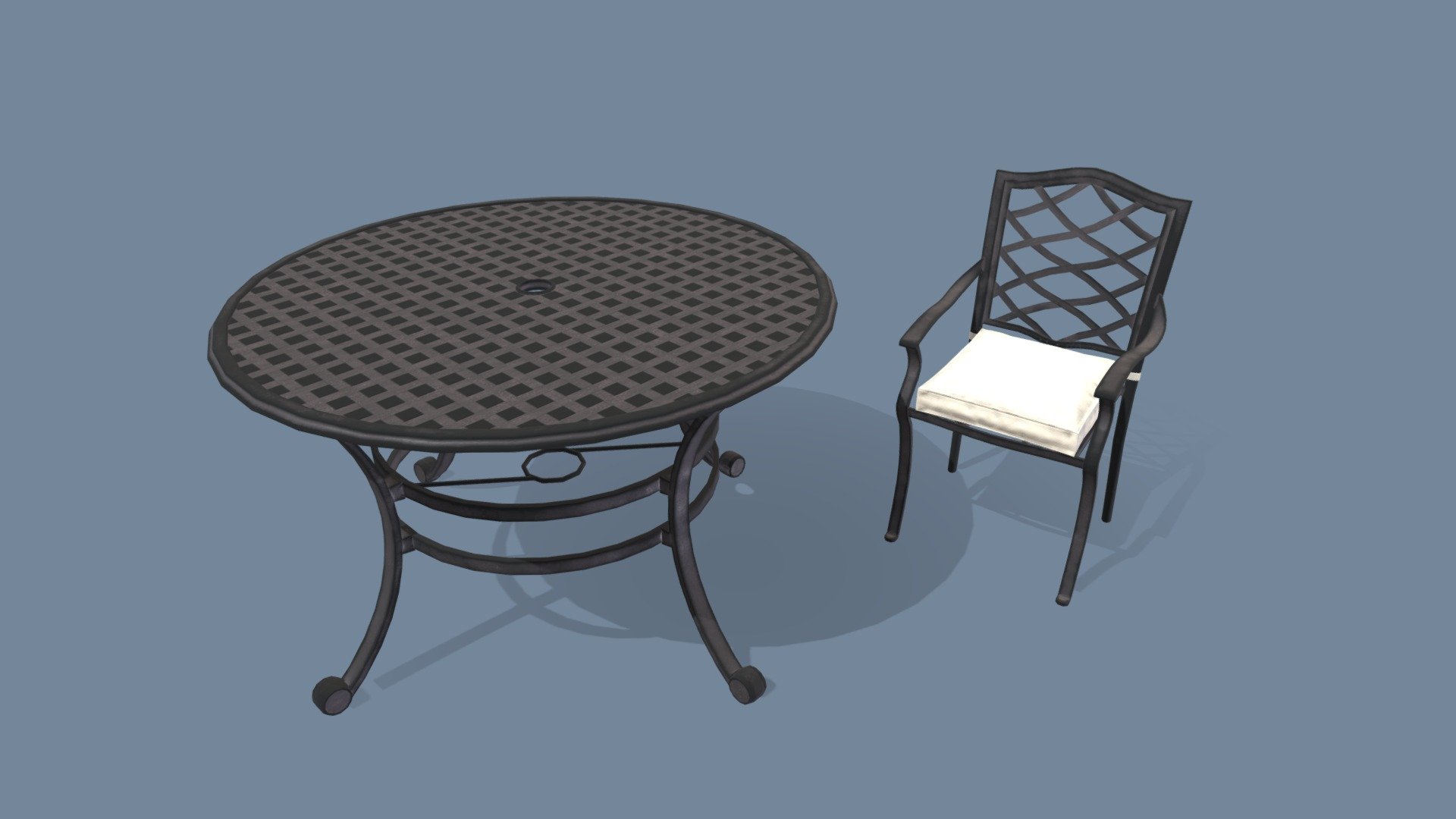 Patio Table and Chair Simple Modern Exterior - 3D model by ...