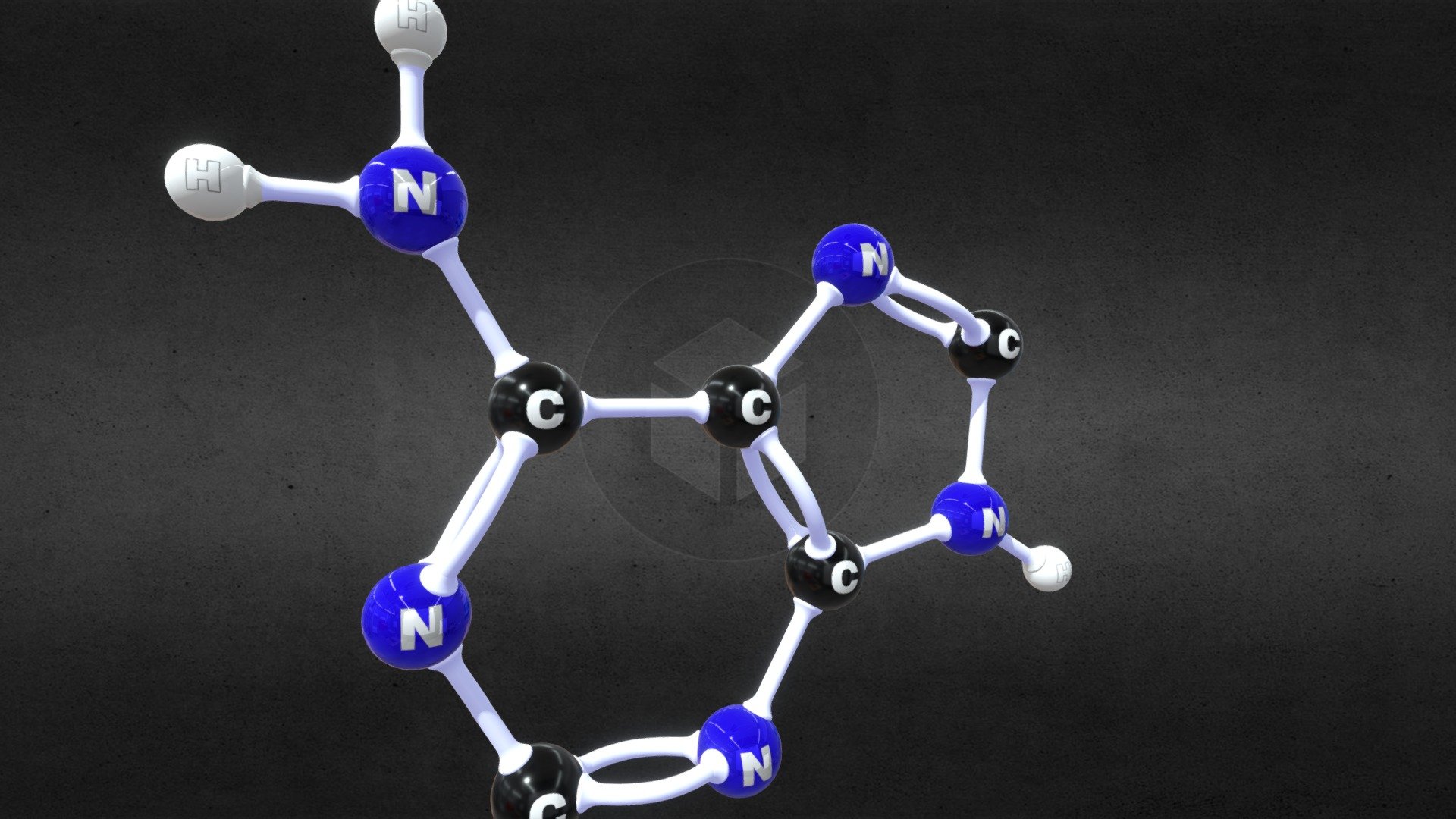 Adenine Molecule – 3D Structural Model - Download Free 3D model by NaraXR (@naratech) [471bb39 ...