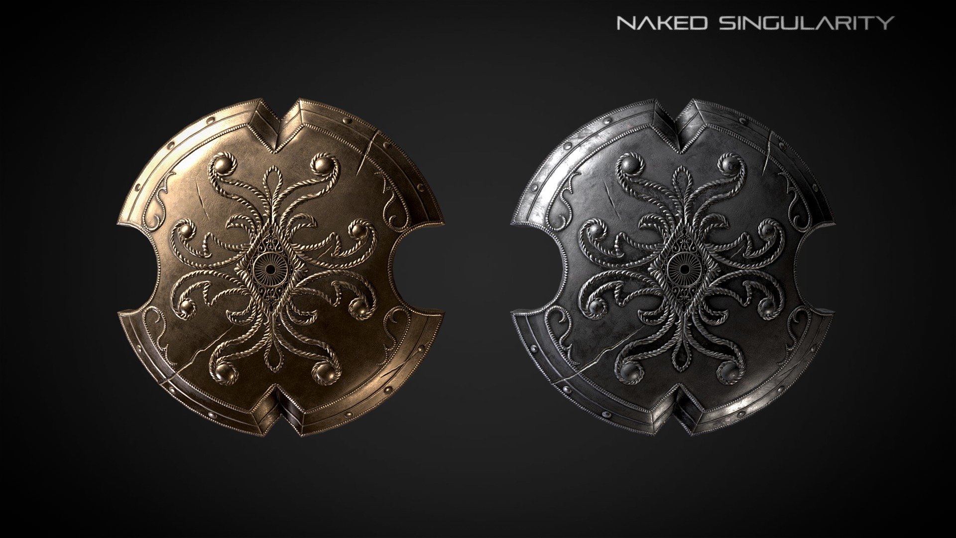 Bronze eye shield | Medieval dark fantasy weapon - Buy Royalty Free 3D ...