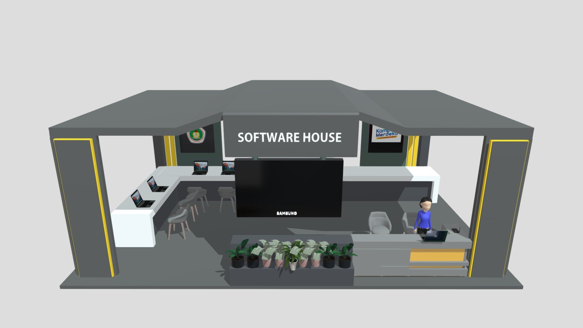 Stand Software House - Download Free 3D model by Farid Syahrudin ...