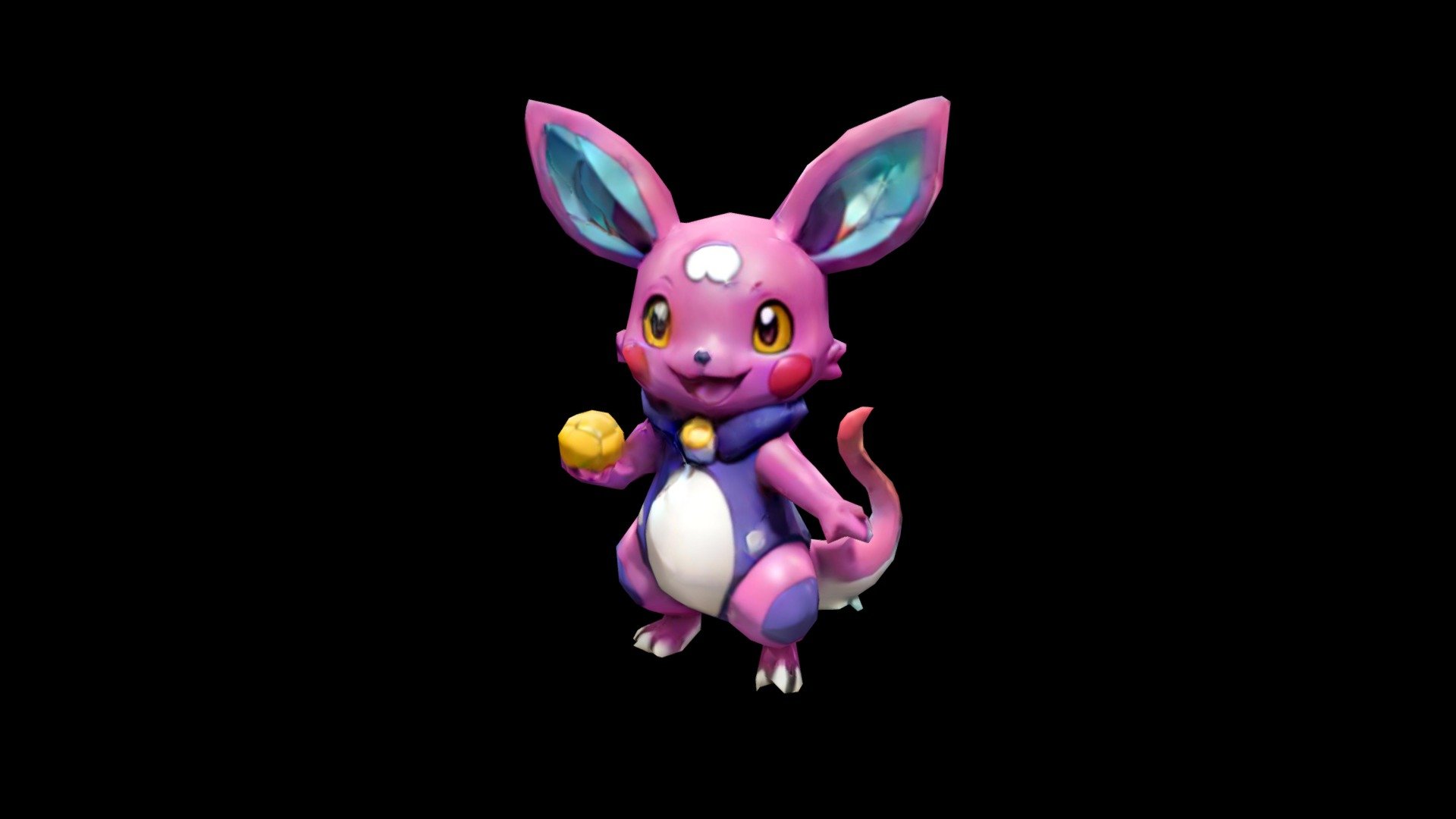 A rabbit-like creature with a mix of pink and pu - Download Free 3D ...