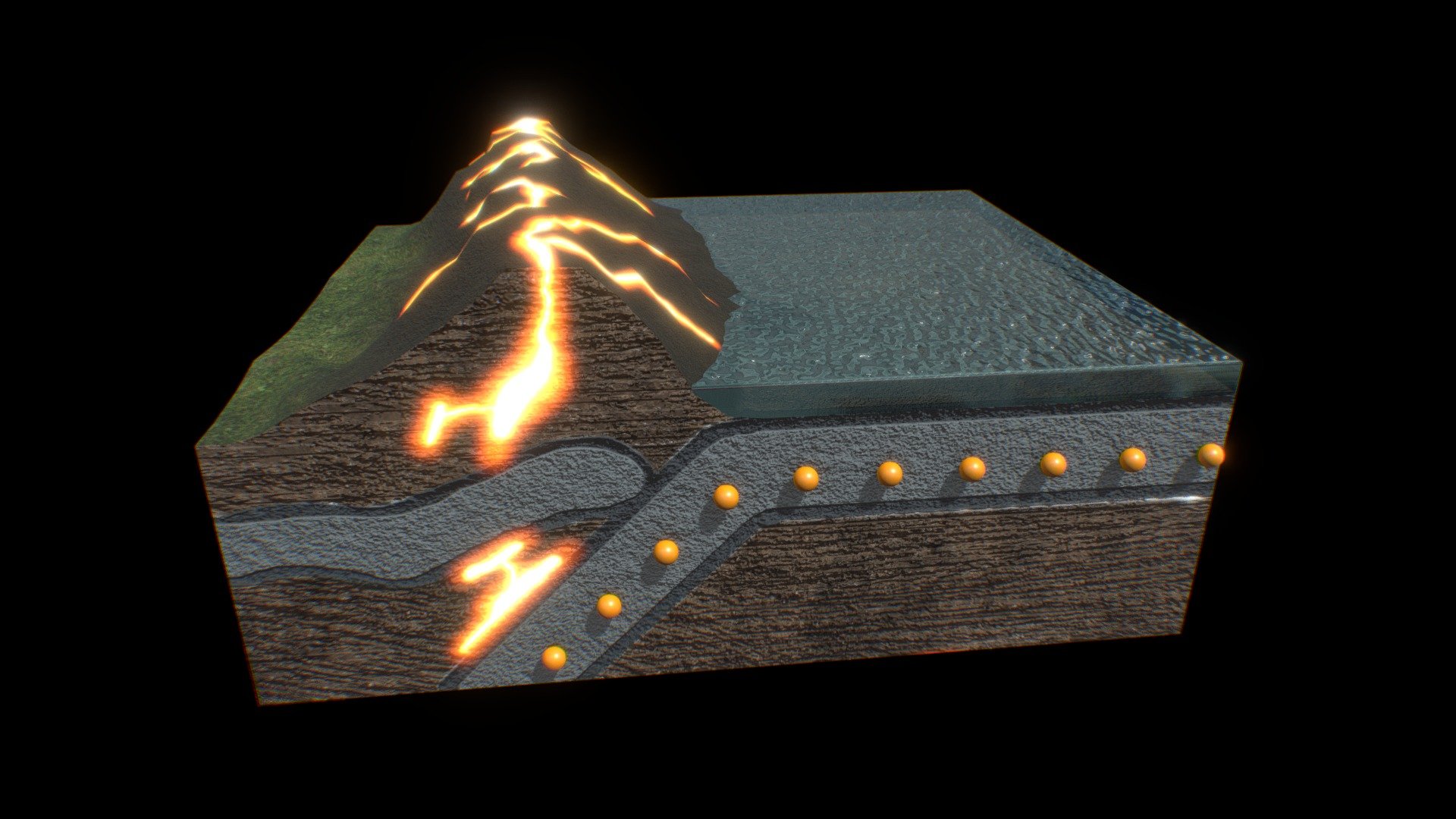 Convergent (destructive) boundary - Buy Royalty Free 3D model by ...