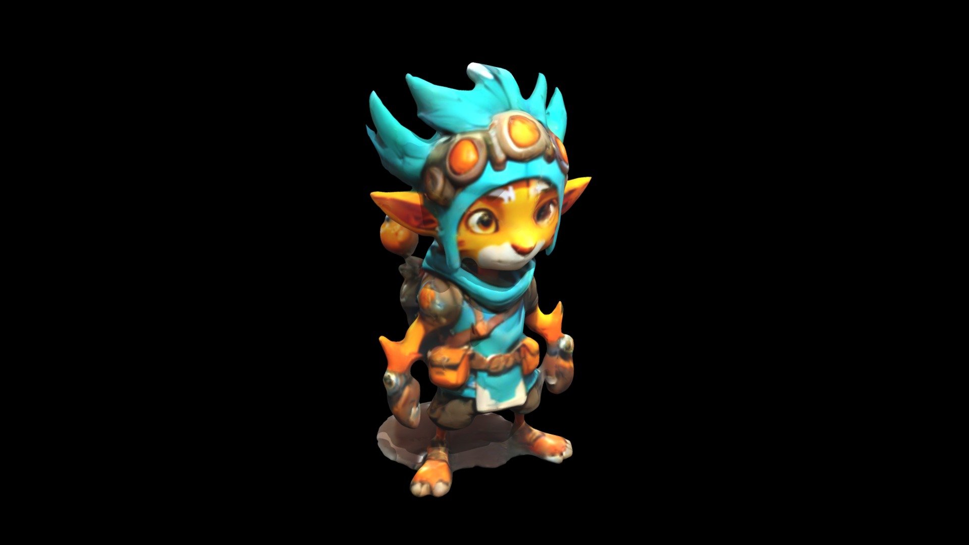 a cartoon character wearing a blue and orange - Download Free 3D model ...