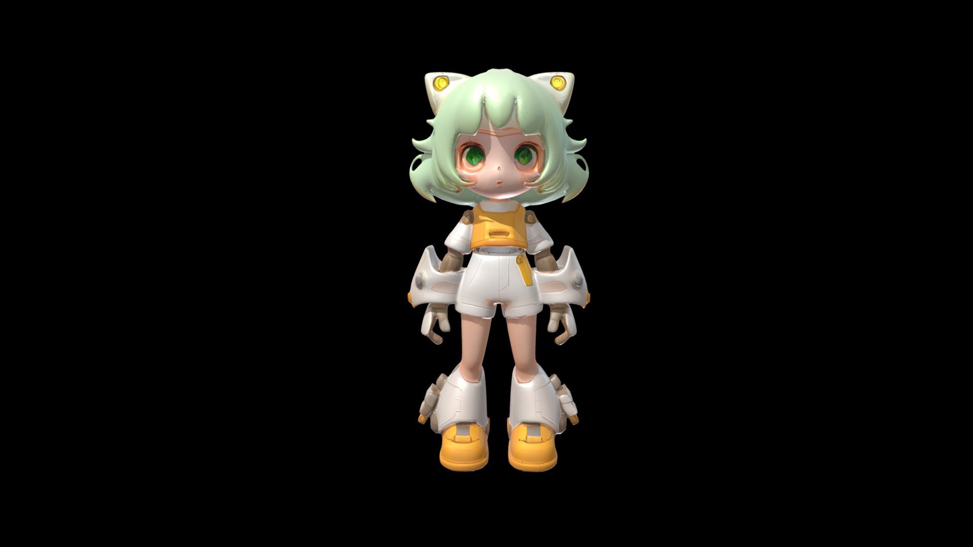 Cyber Chibi Girl - 3D model by Thuy Chau (@thuyblvn) [47337d7] - Sketchfab