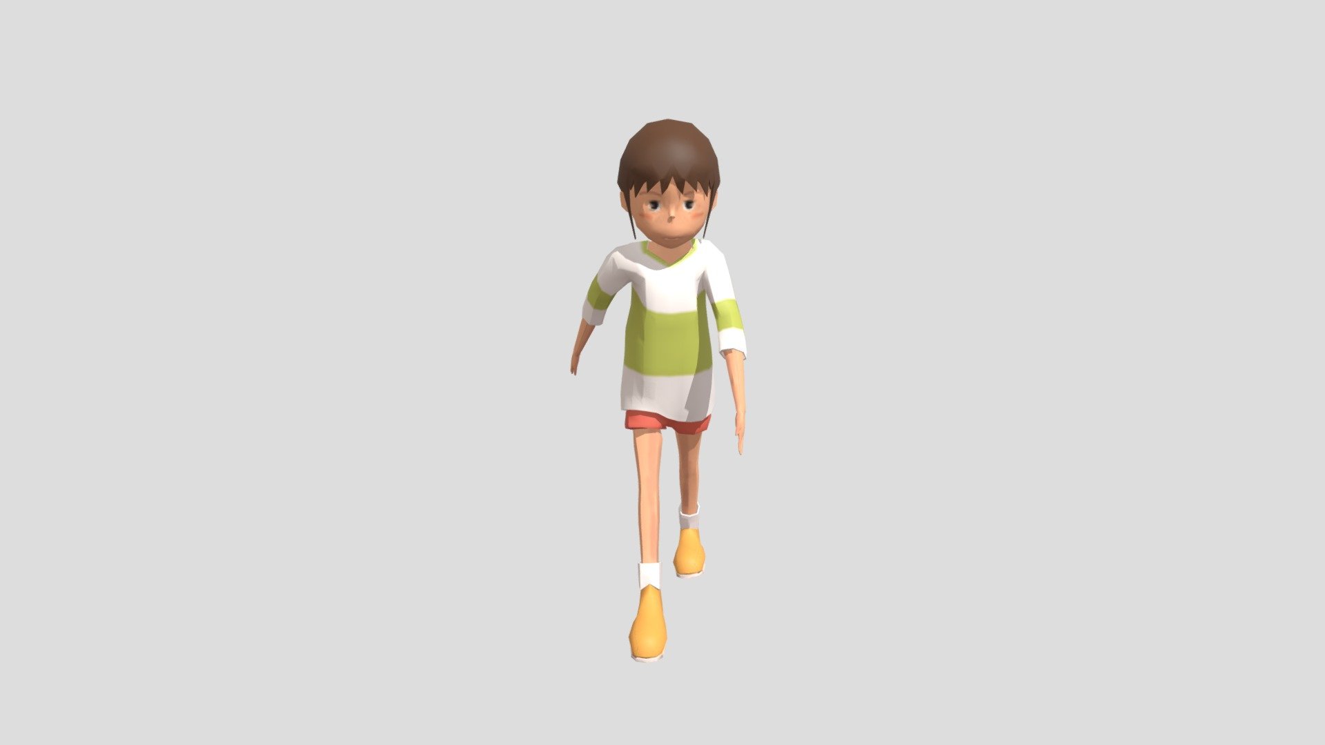 walking animation of chihiro - Download Free 3D model by xuanxuann11 ...