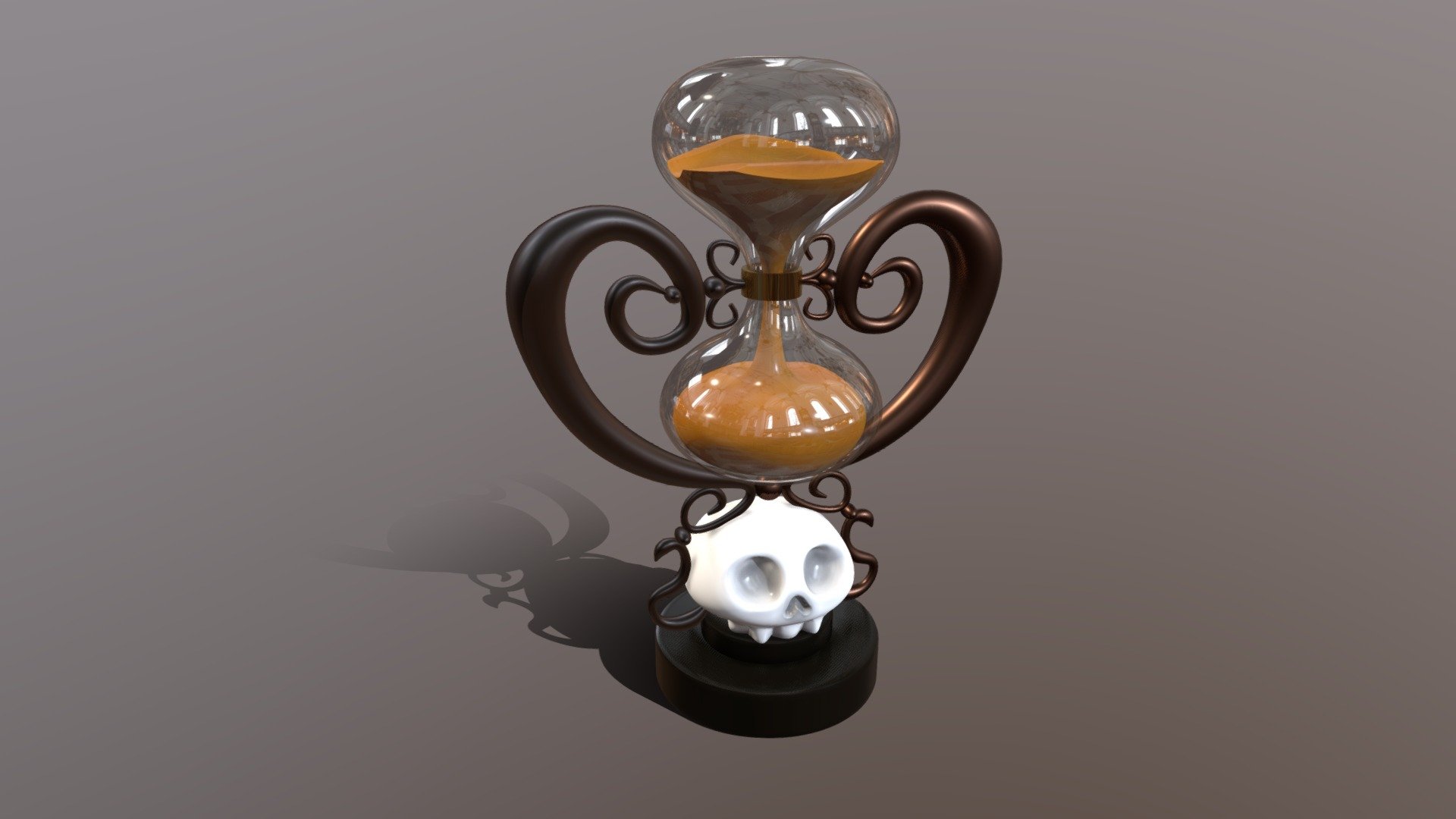 Skull Hourglass with falling sands of time - Buy Royalty Free 3D model ...