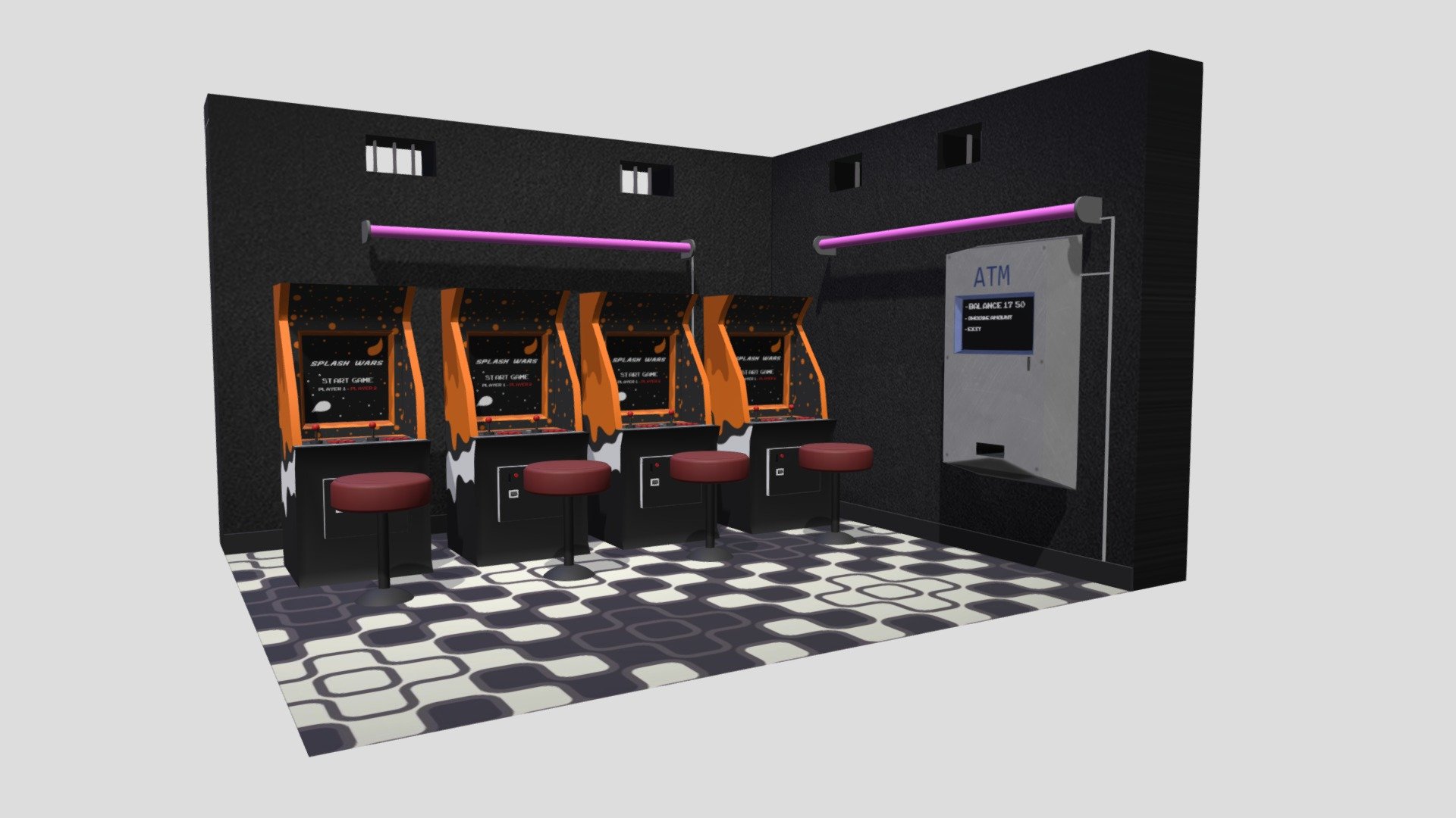 Arcade Hall - 3D model by Jesse (@Leviiossa) [4737927] - Sketchfab