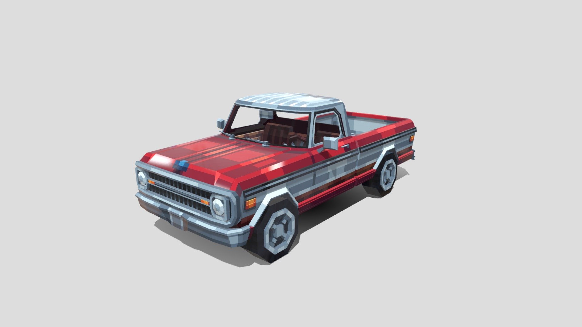 Pickup - Low Poly Pixel Art car model - 3D model by W'Projects ...