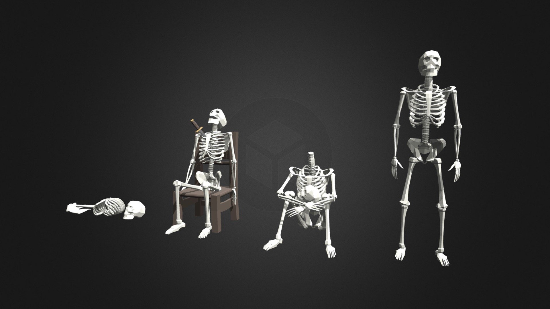ASSORTED LOW-POLY BONES - 3D model by Matthew Sauder (@Drollbarracuda ...
