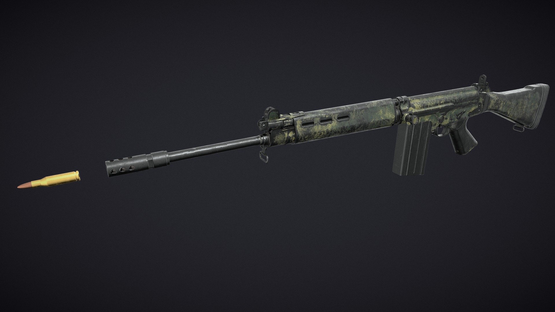 Rhodesian FN FAL (game ready) - Buy Royalty Free 3D model by filiphak ...