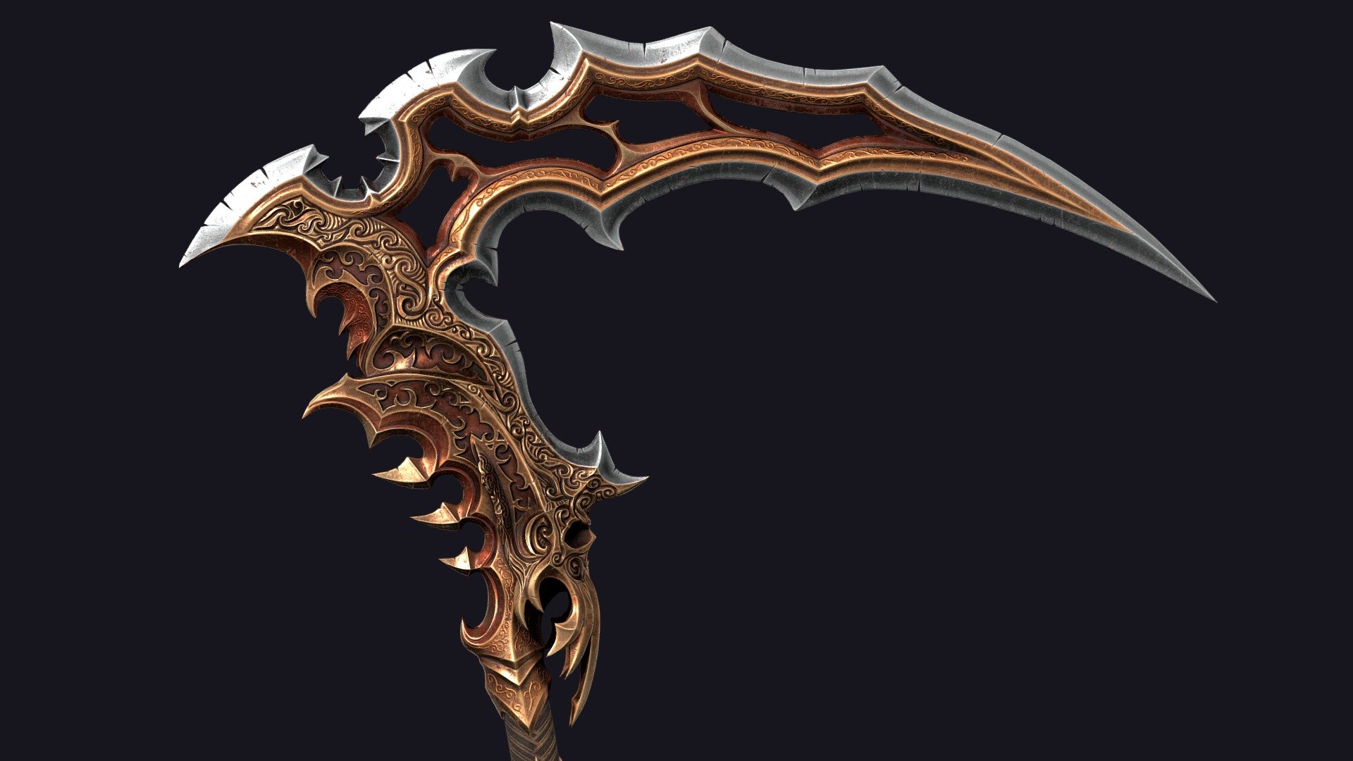 Two-Handed Fantasy Battle Scythe - 3D model by georg.koobak [474fc12 ...