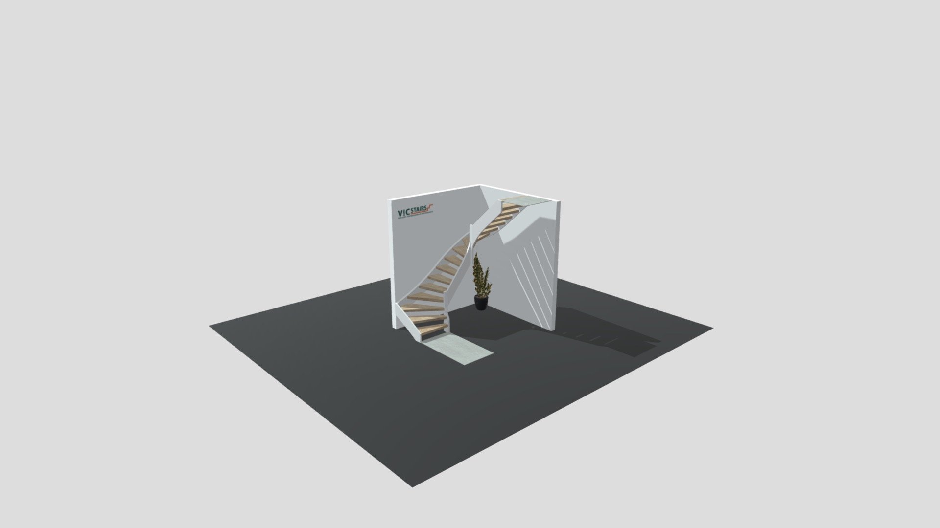 ronde trap zonder stootborden vicstairs - 3D model by VICstairs ...