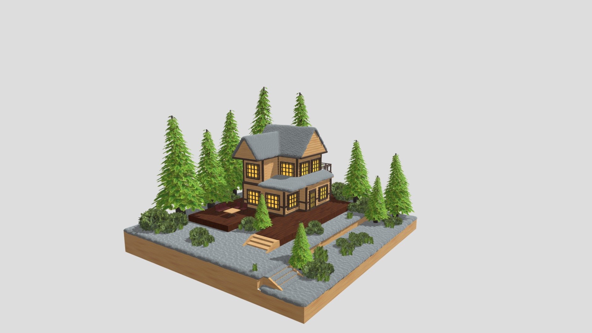 Christmas House - 3D model by Kumail (@efdfjg75u) [475370f] - Sketchfab