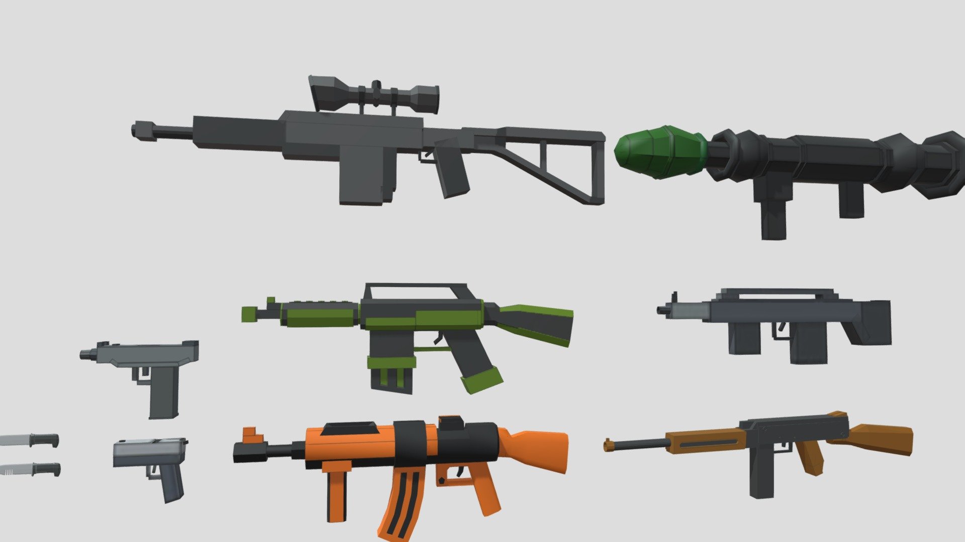 Low Poly 3d Guns by otcho - Download Free 3D model by Otcho_store ...