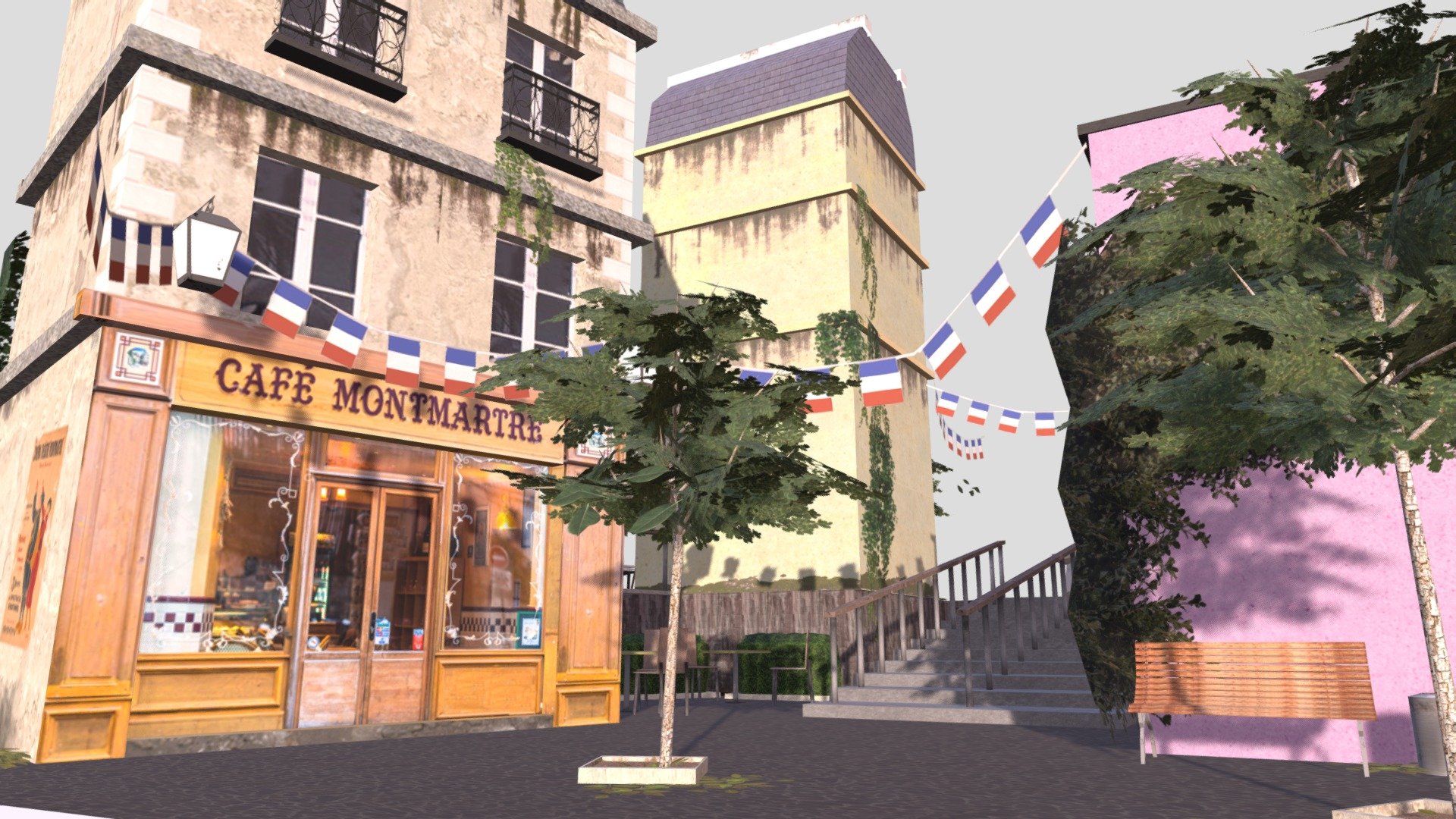 Cityscene Montmartre - Download Free 3D model by Thibaut Vercruysse ...