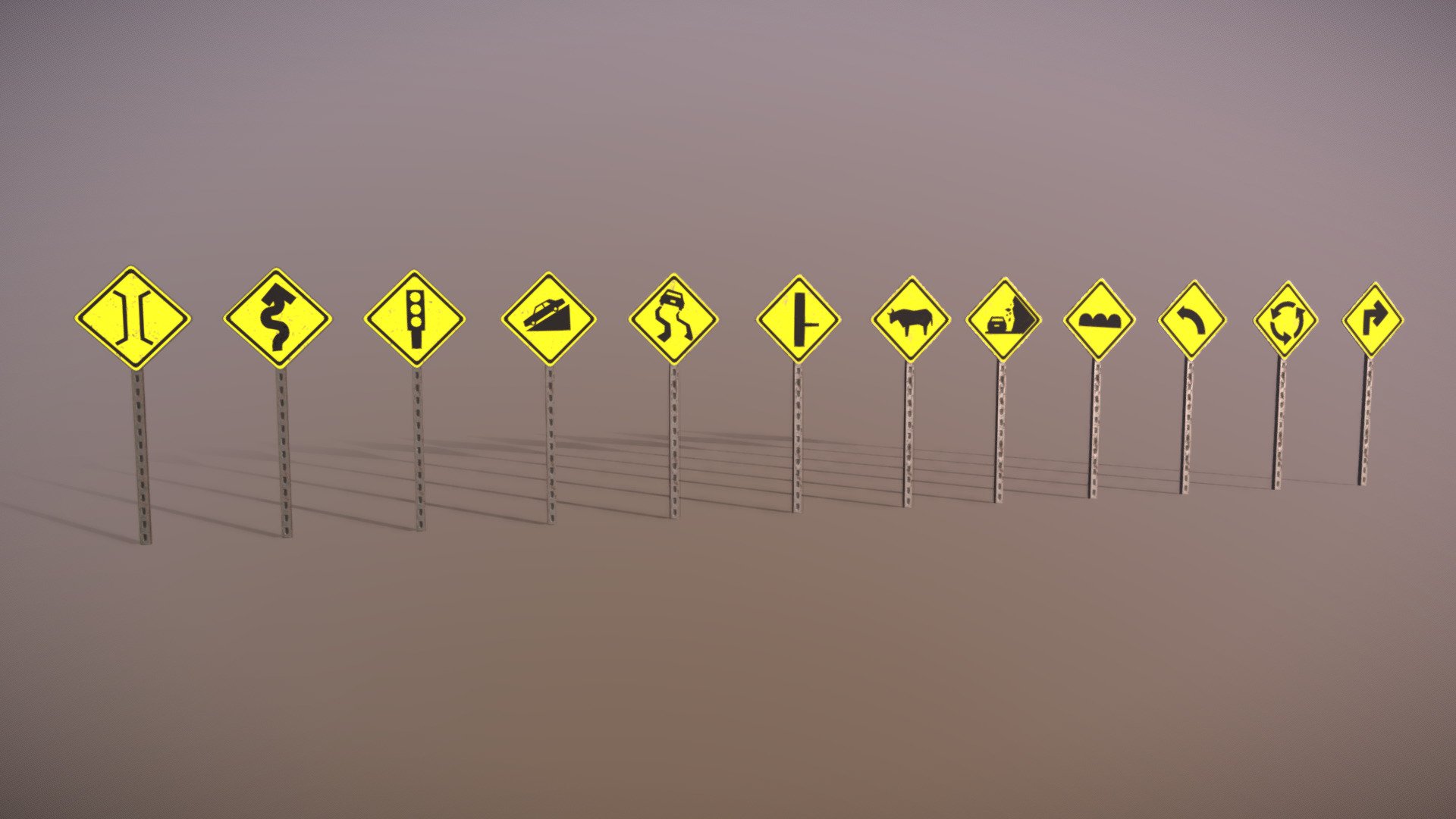 Diamond Road Signs - 3D model by 3DJam (@3djamzrw) [4761f96] - Sketchfab