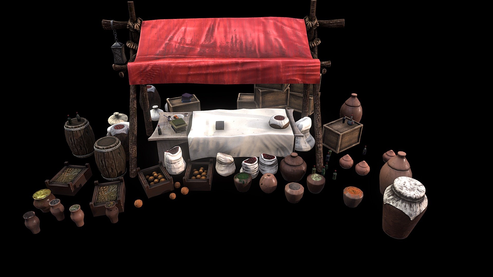 Street Market - Download Free 3D model by pearrabi [4763073] - Sketchfab
