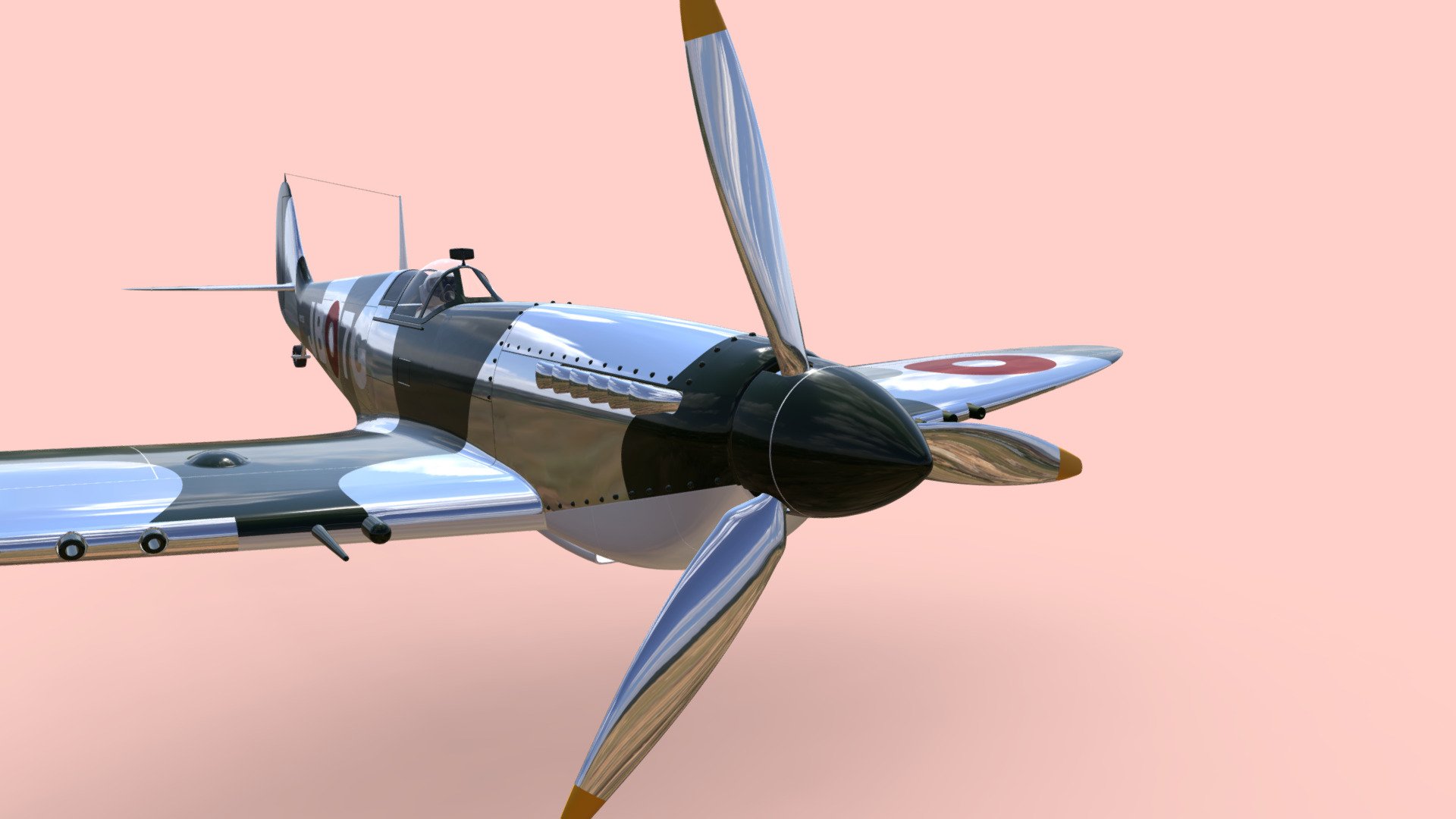 Spitfire total chrome3 - 3D model by Lemoneyes [4763b5e] - Sketchfab