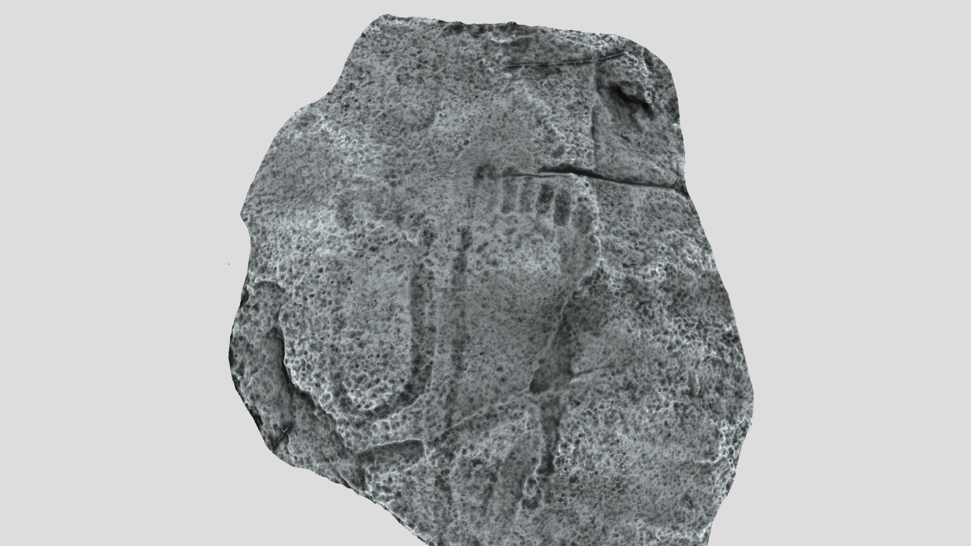 Alibates Petroglyph - Six toed foot - Enhanced - Download Free 3D model ...