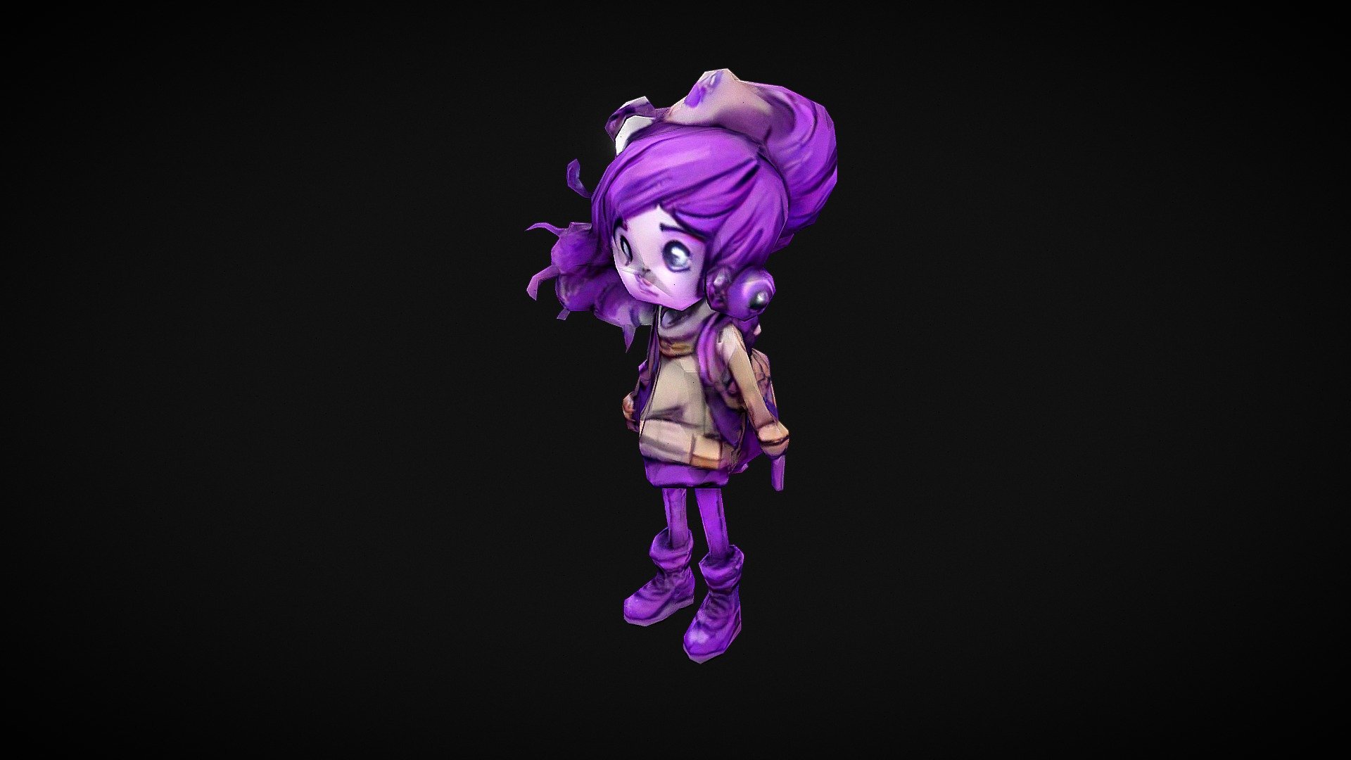 "The Purple Doll: A Cartoon Art of Vibrant Viole - Download Free 3D ...