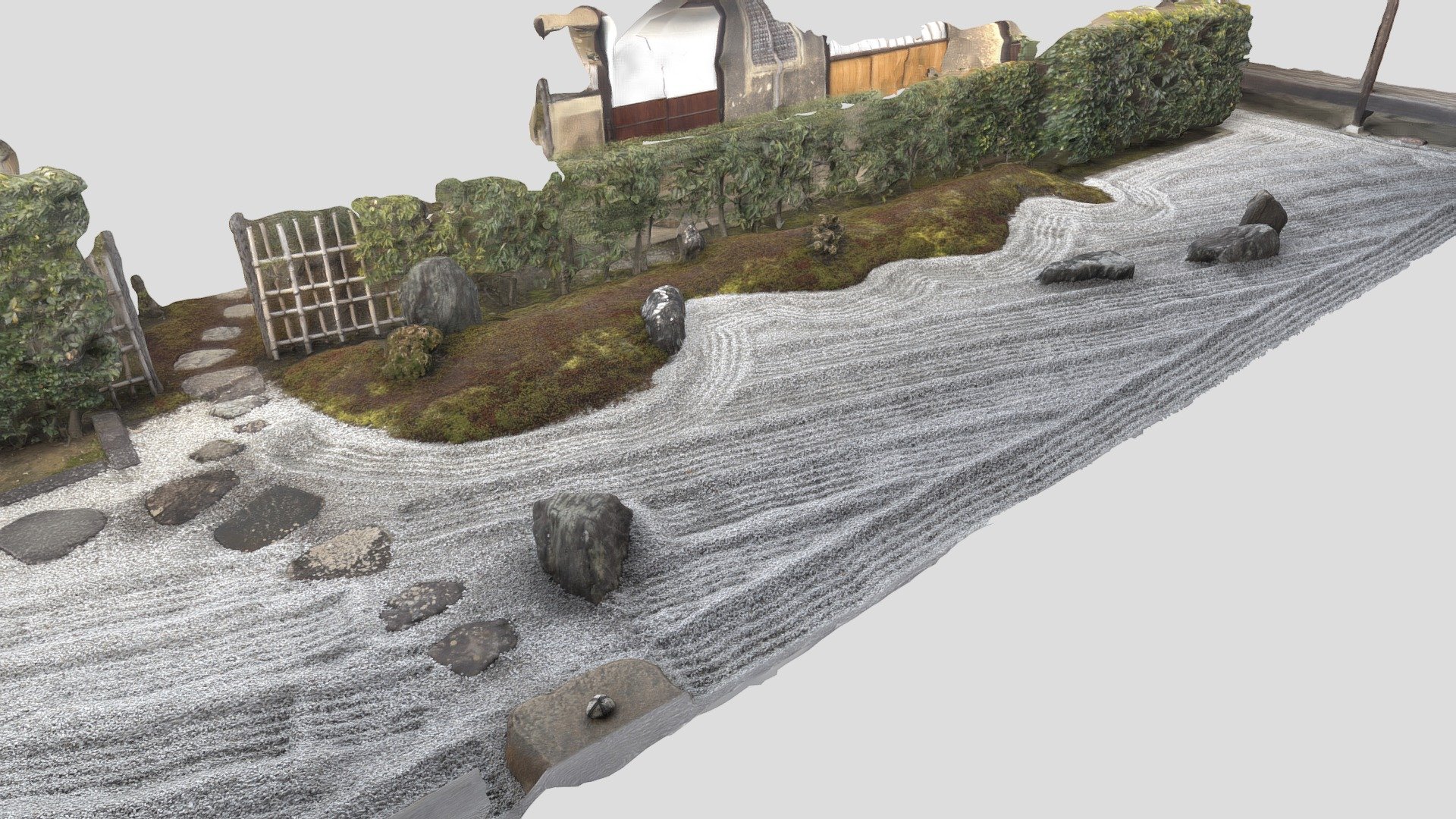 Zensuihoin "Cross garden" zen garden Kyoto - 3D model by Koto3D ...