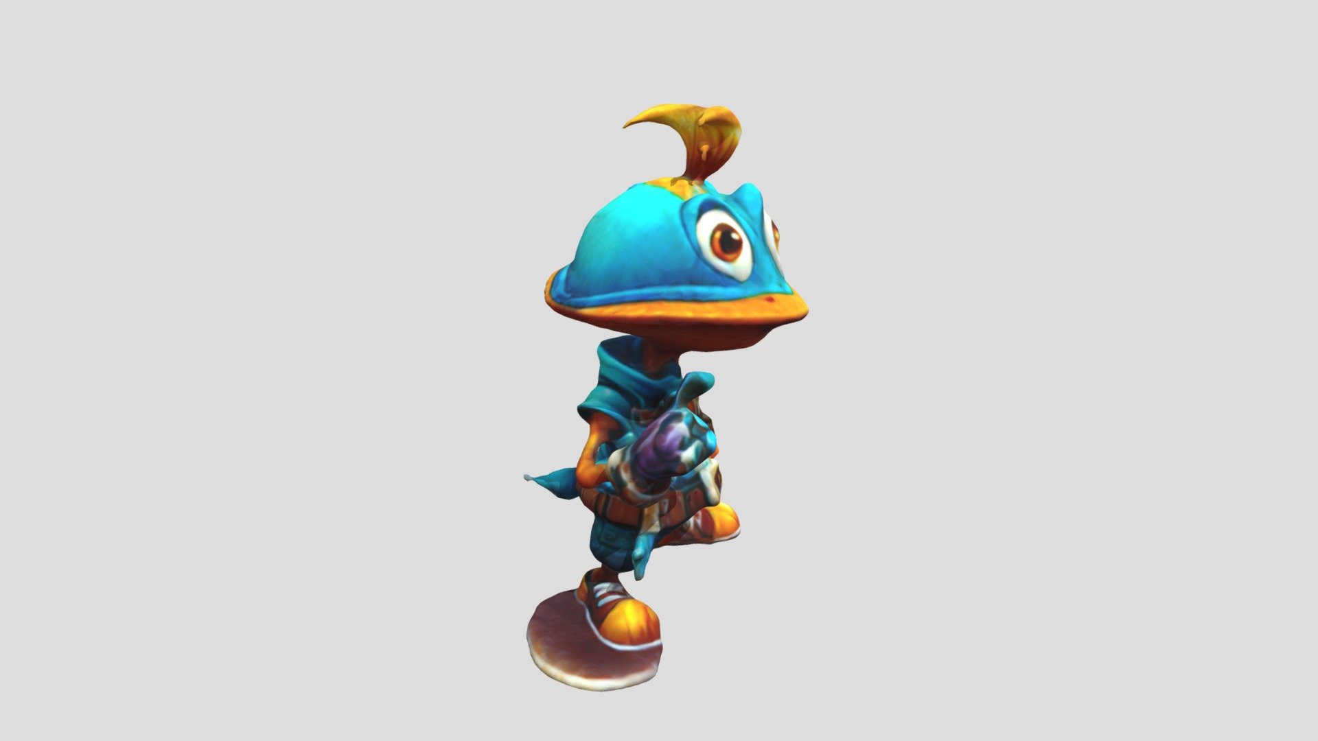 a blue frog wearing a hat and scarf the frog is - Download Free 3D ...