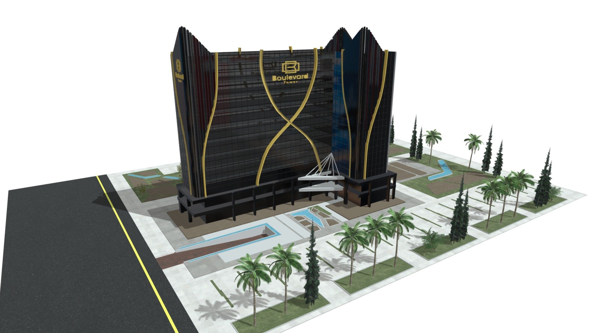 boulevard tower - 3D model by Egy-maps [477945f] - Sketchfab