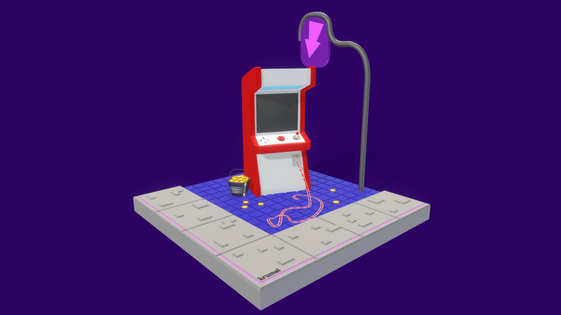 Arcade machine - 3D model by Leon Rehmann (@leonkrumel) [477bed0 ...