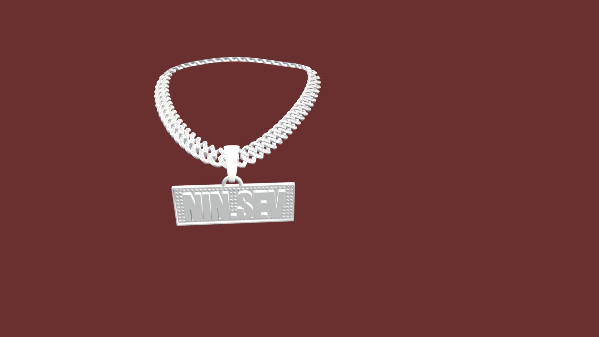 Cube Chain & Custom Pendant NIN.SEV - 3D model by ligmanh [477c0cc ...