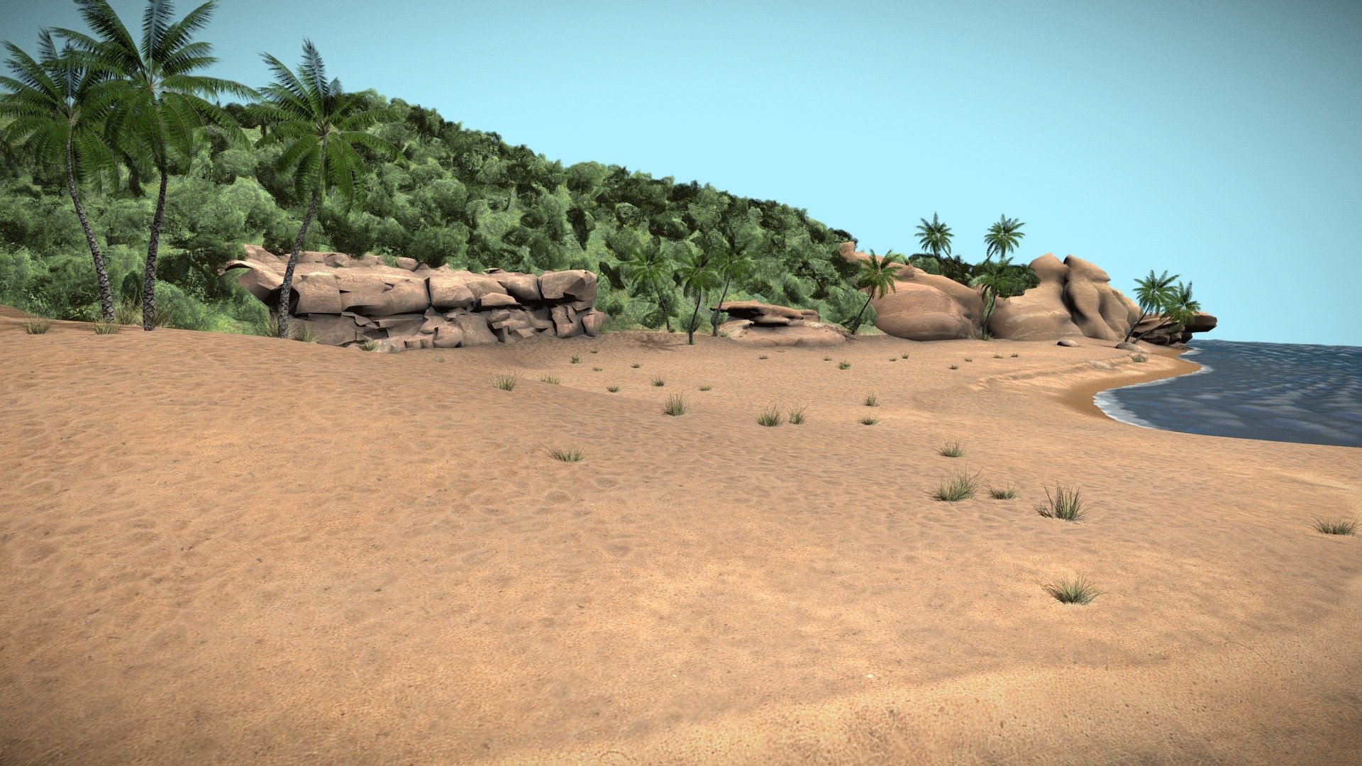 Tropical_beach - 3D model by AlLEXSam [4781e9b] - Sketchfab