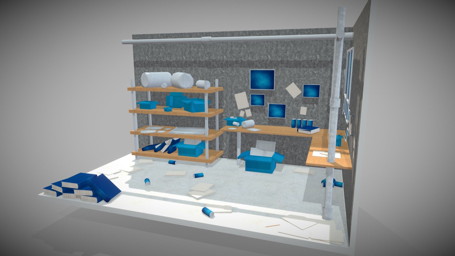 Work Room Scene - 3D model by afishyfish [4786da6] - Sketchfab