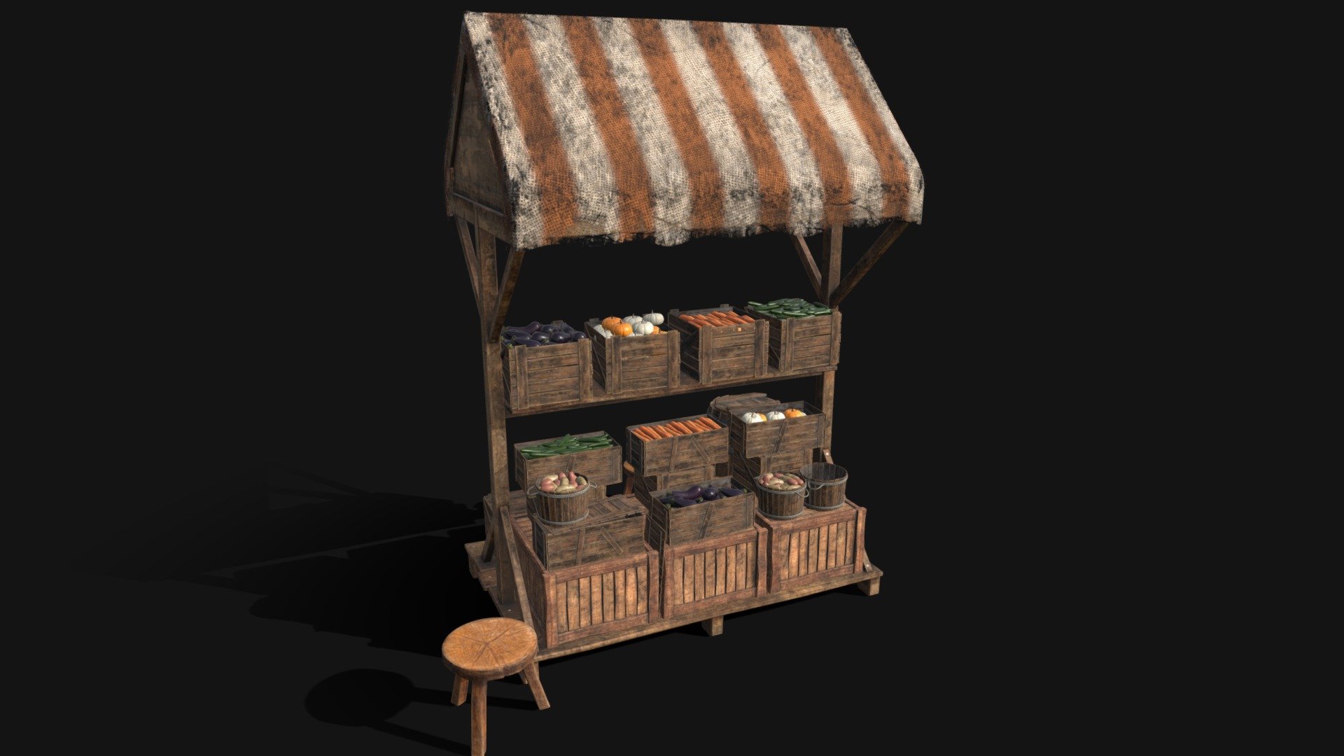Vegetable Market Stand - Buy Royalty Free 3D model by Clockwork ...