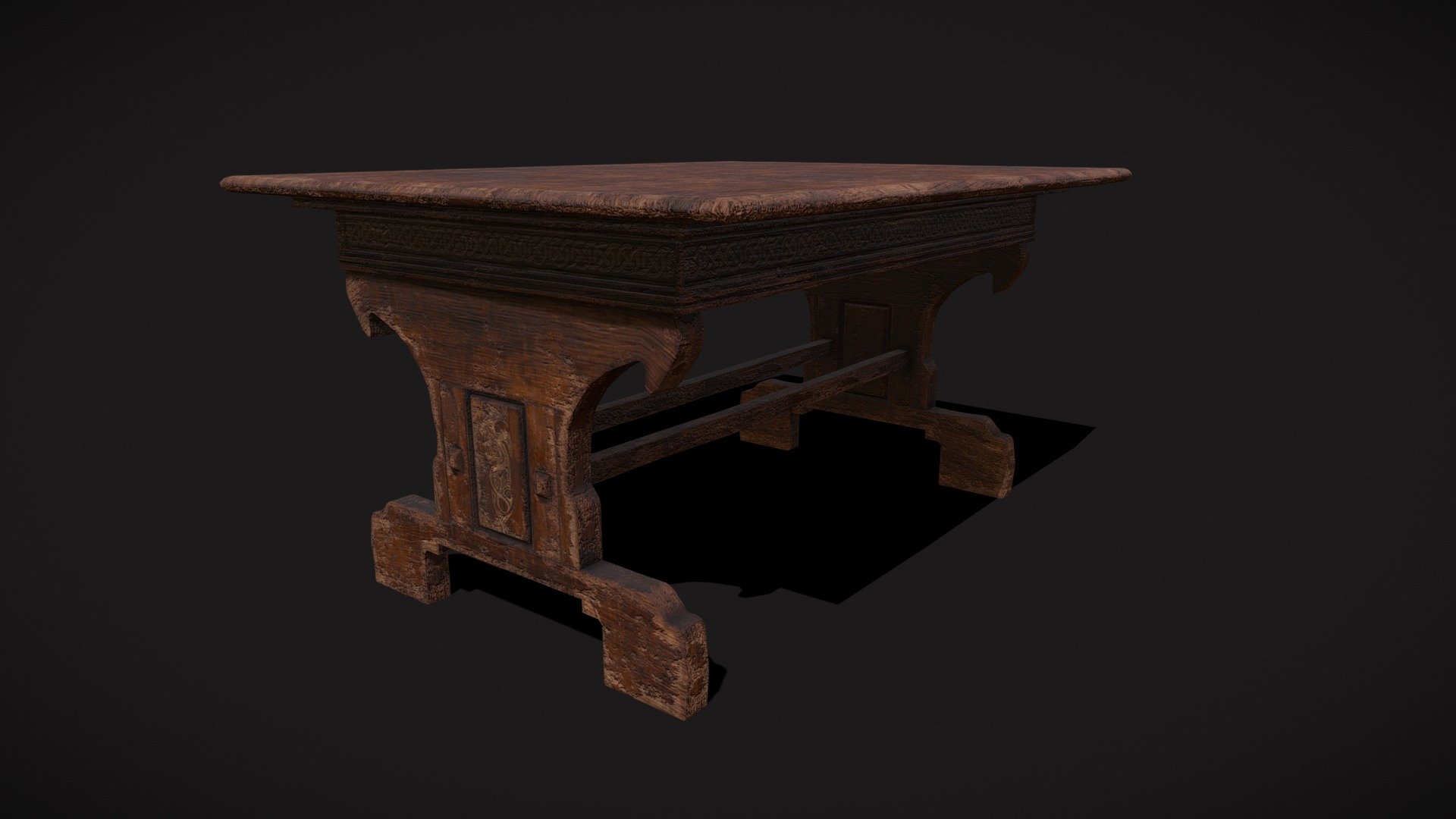 Rustic Elegant Medieval Reading Table - Buy Royalty Free 3D model by ...