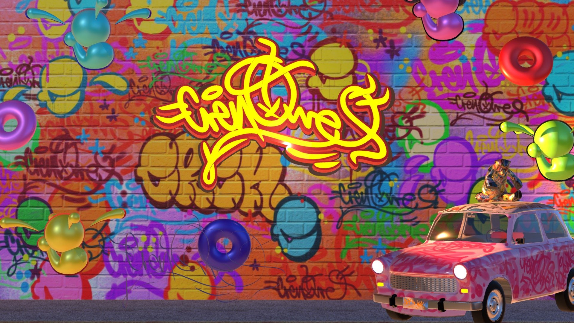 Off the wall : " Dancing Buddy " - Download Free 3D model by ...