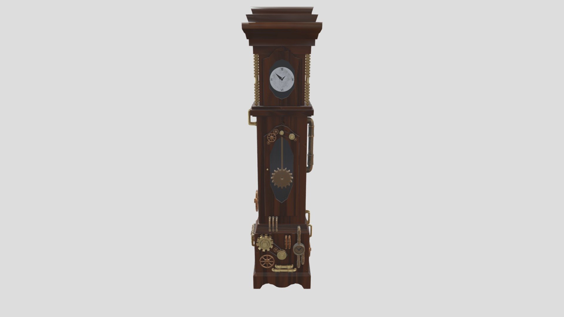 Steampunk Grandfather Clock - 3D model by mllie.cl [4794e25] - Sketchfab