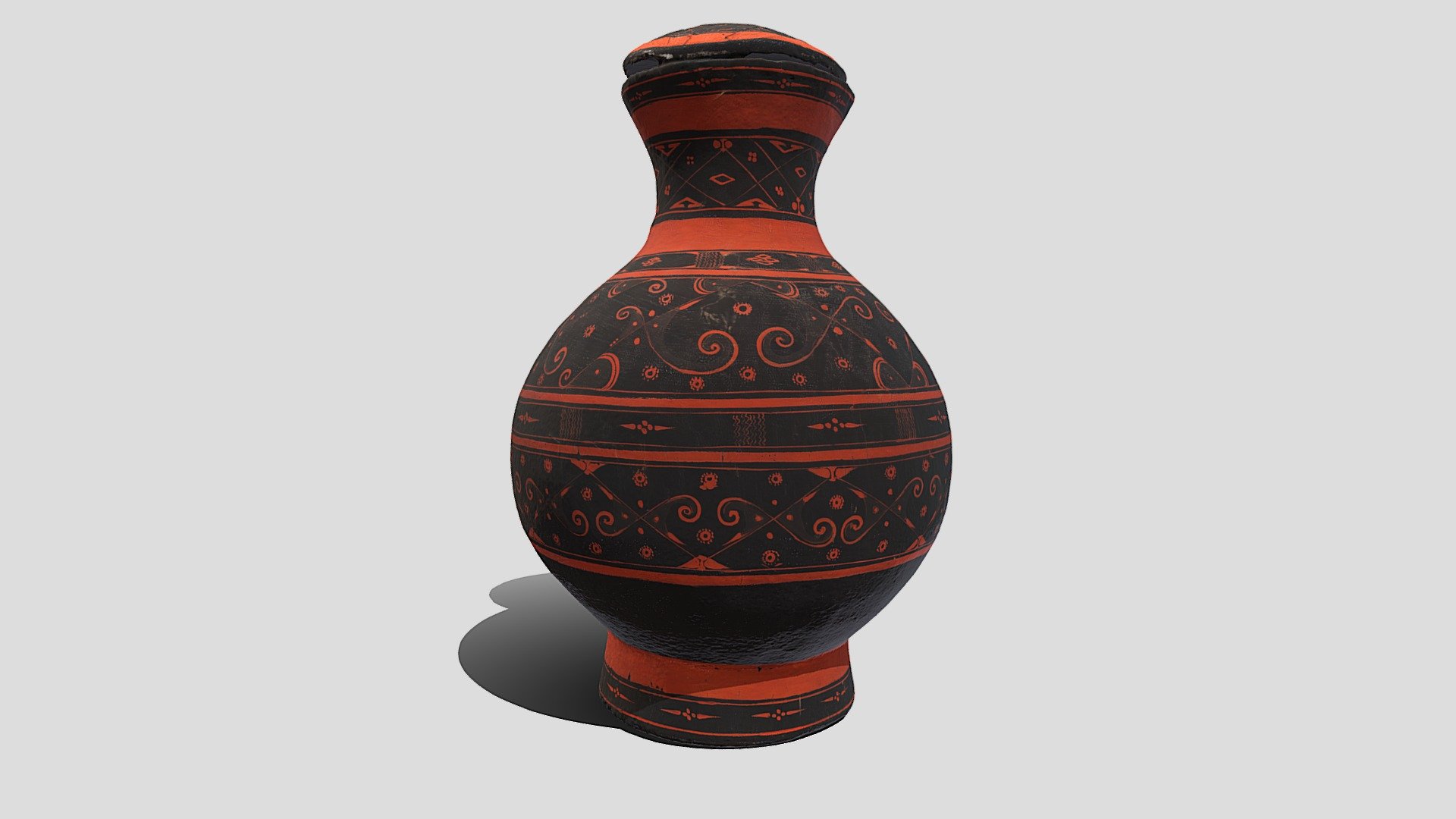 Museum Collection Chinese Painted round pot - 3D model by ...