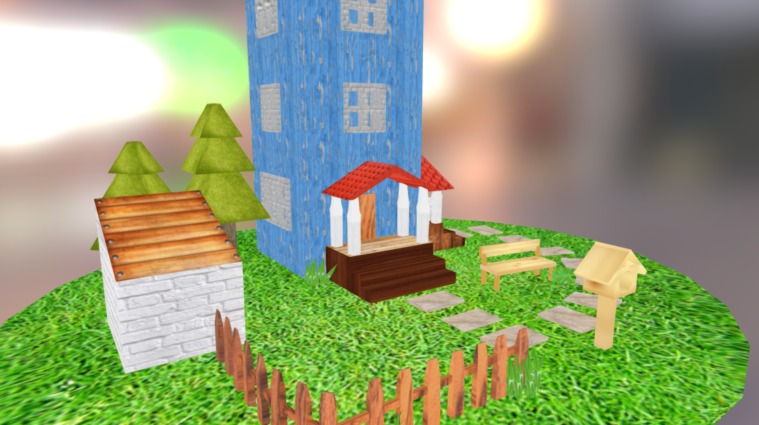 1025448077 汪欣慧 MOOMIN HOUSE - 3D model by wang0905 [4796f12] - Sketchfab