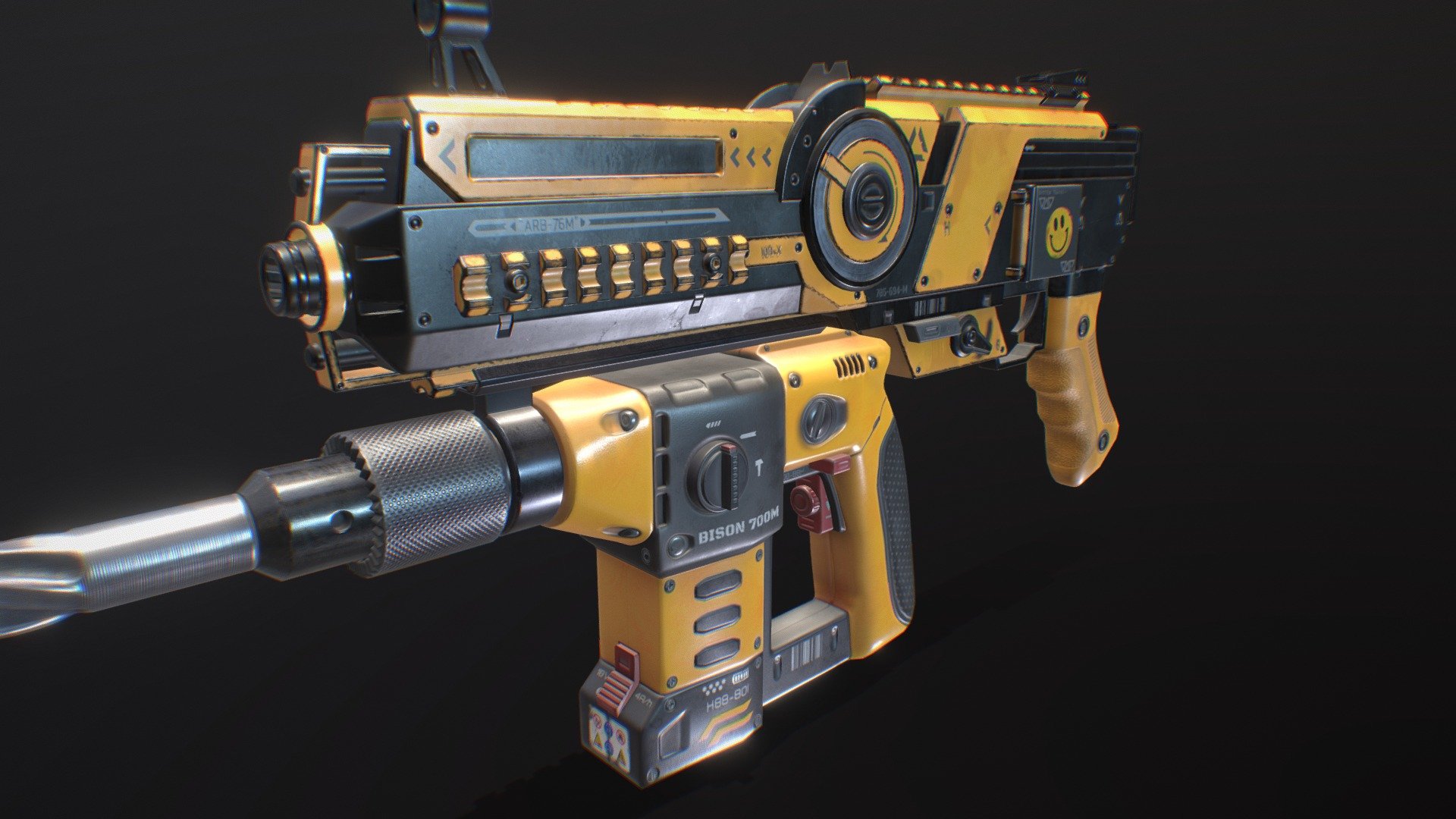 Automatic rifle "ARB-76M" - Melee option - 3D model by pro100voron ...