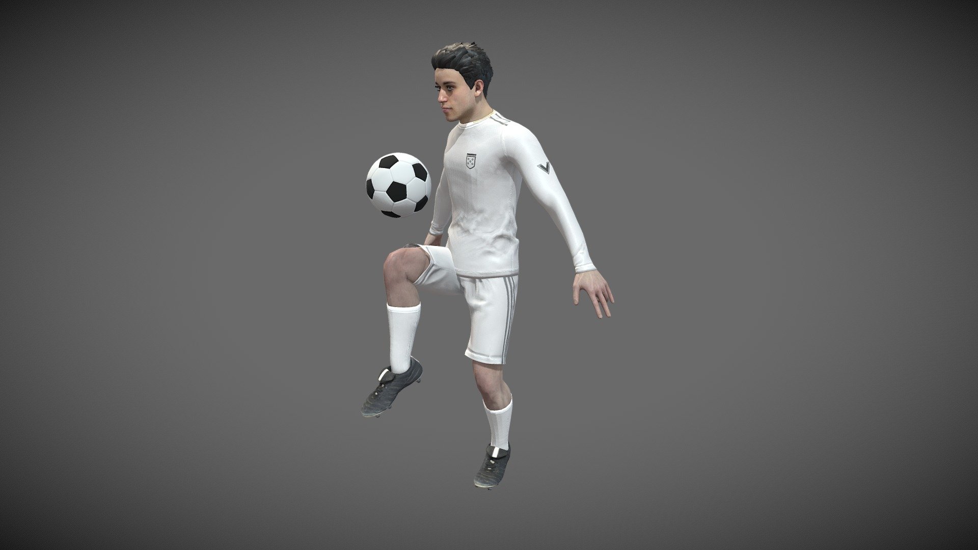 Looping Animation Soccer Player Kneeing Football - 3D model by ...