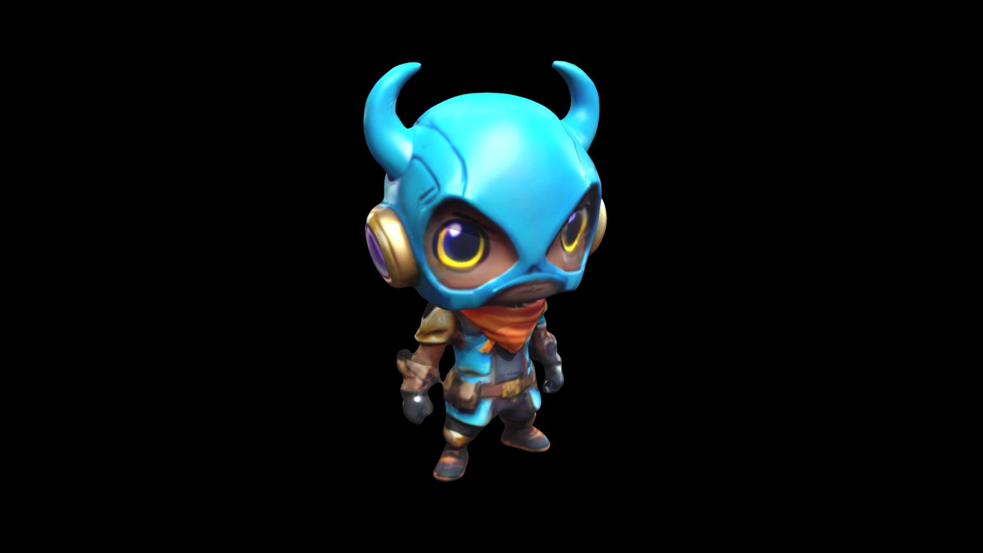 "Awesome Hero" A blue-skinned, horned character - Download Free 3D ...