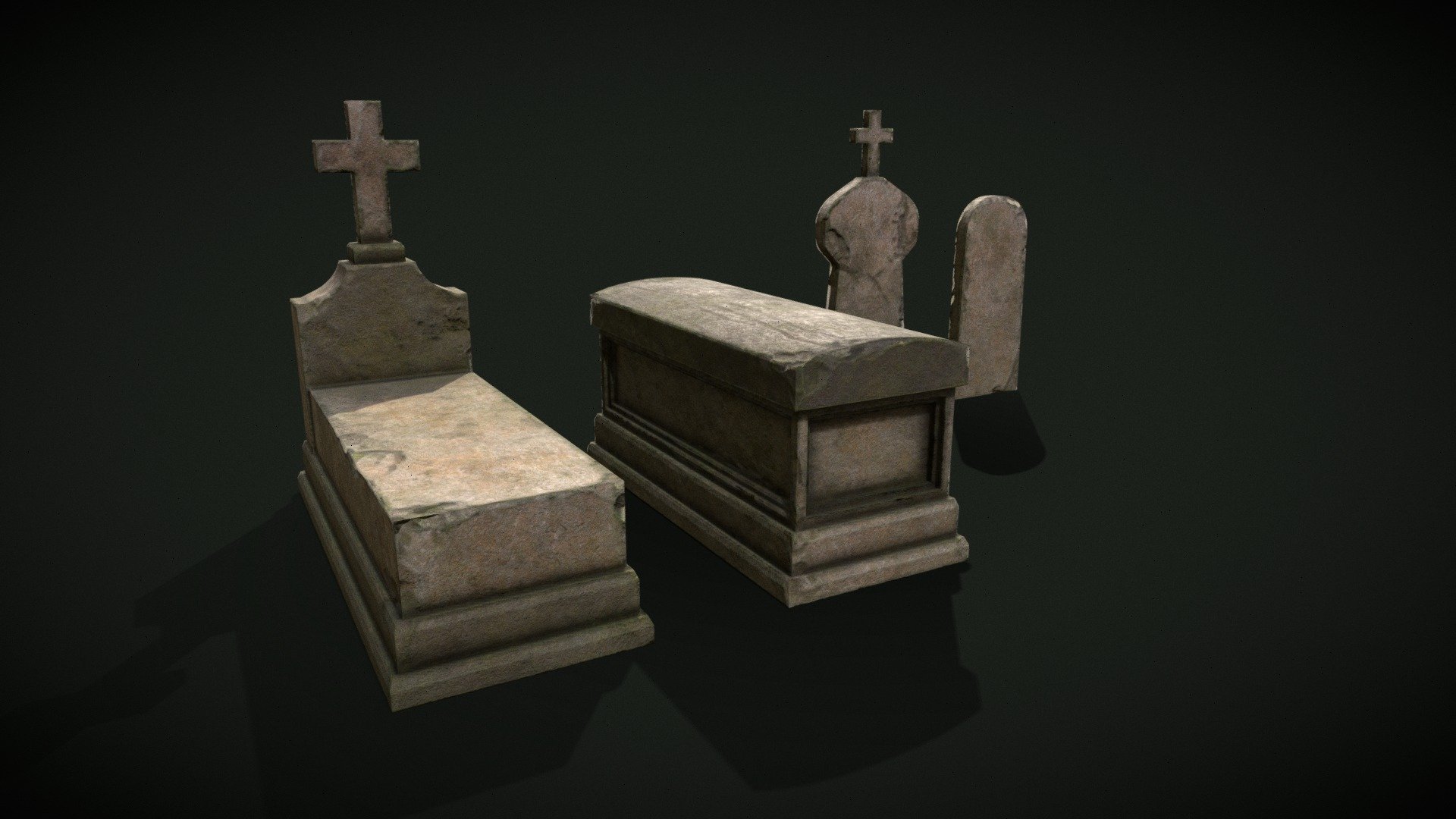 Tombstones Set 2 - Buy Royalty Free 3D model by sakislaspas [47b1cf9 ...