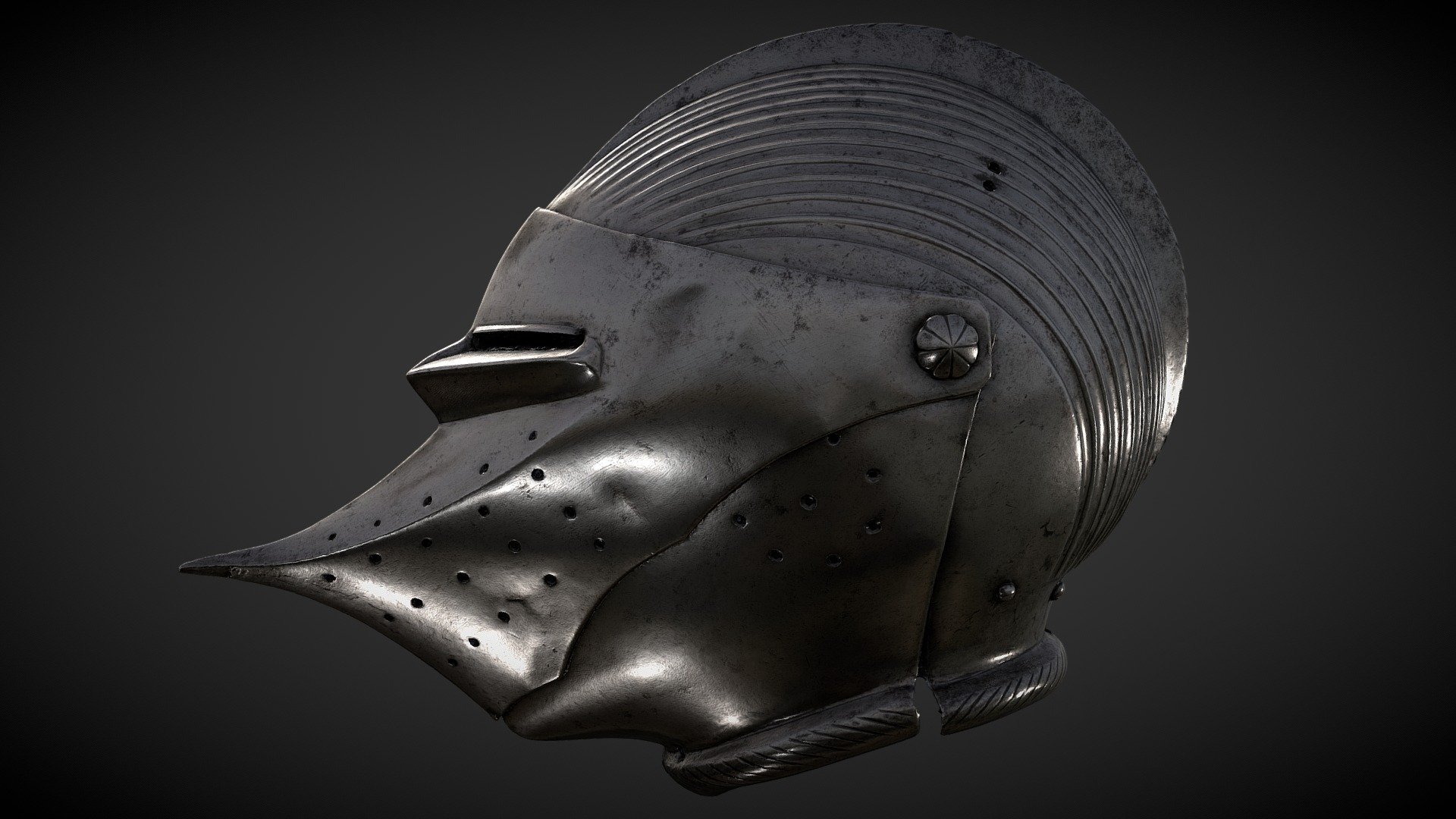 Helmet with Beaked Visor - Download Free 3D model by The Royal Armoury ...