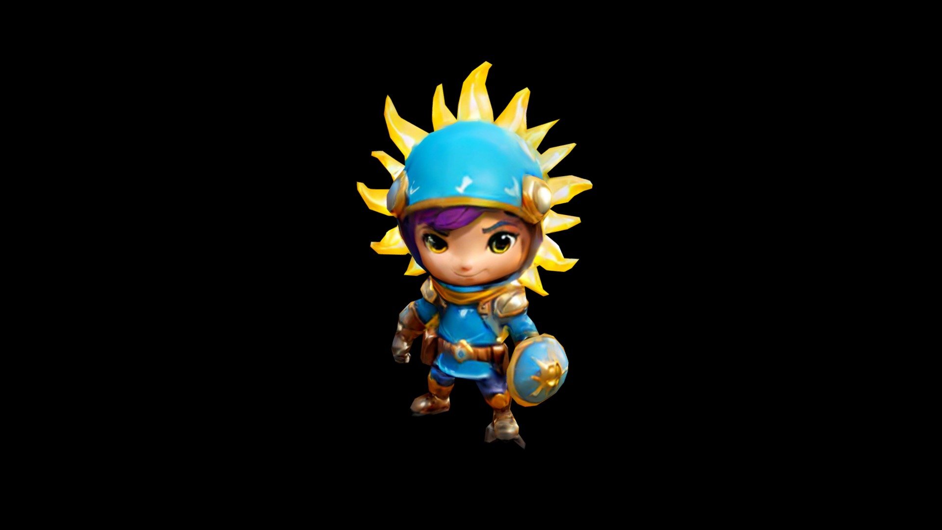 "Sunflower-costumed character with fiery feature - Download Free 3D ...