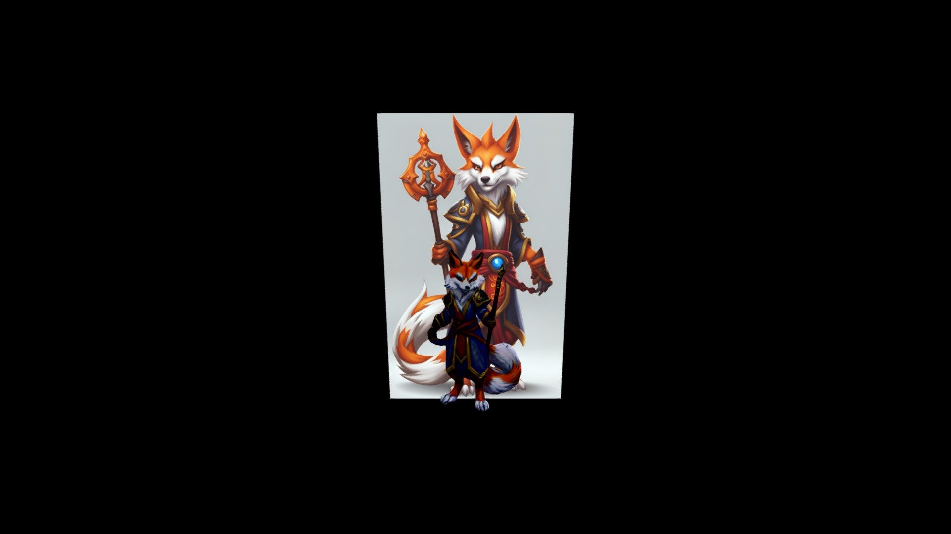 a fox character with a sword and a shield - Download Free 3D model by ...